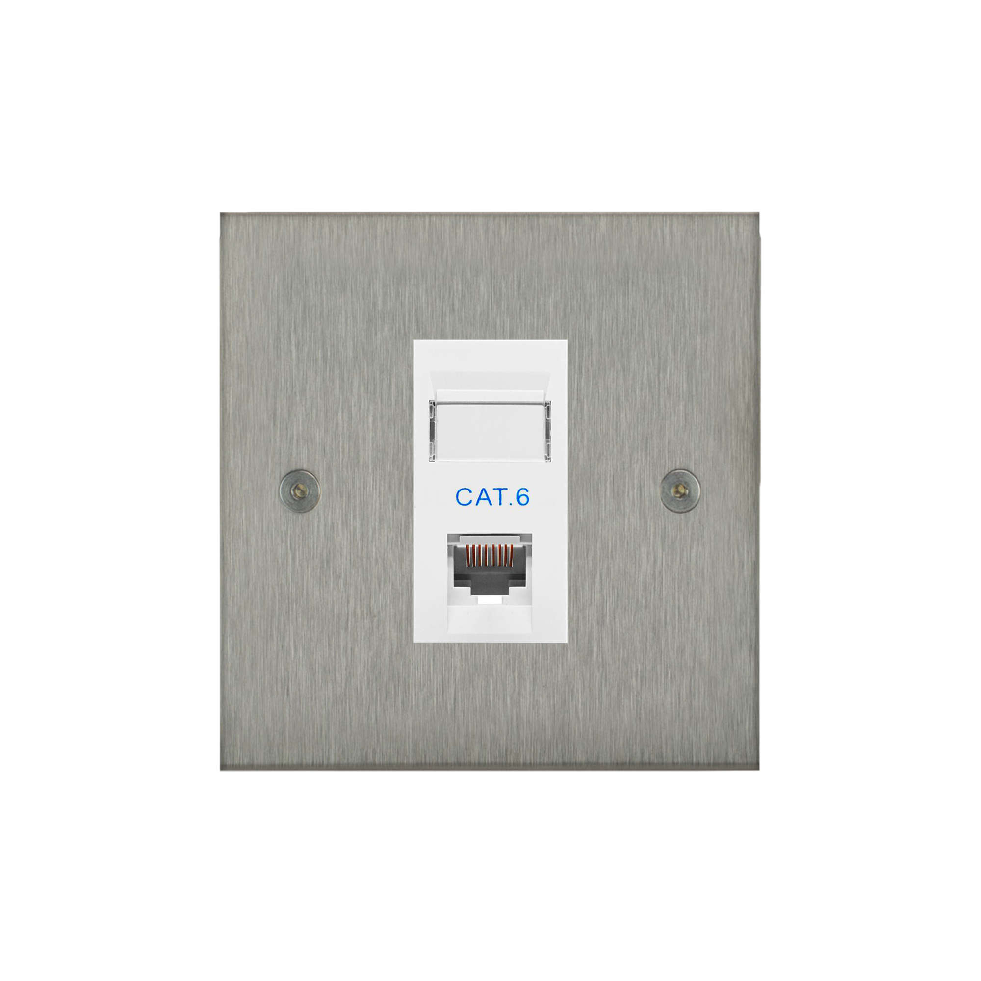 Horizon Square Communications Socket 1 gang RJ45 cat 6 Satin Stainless ...