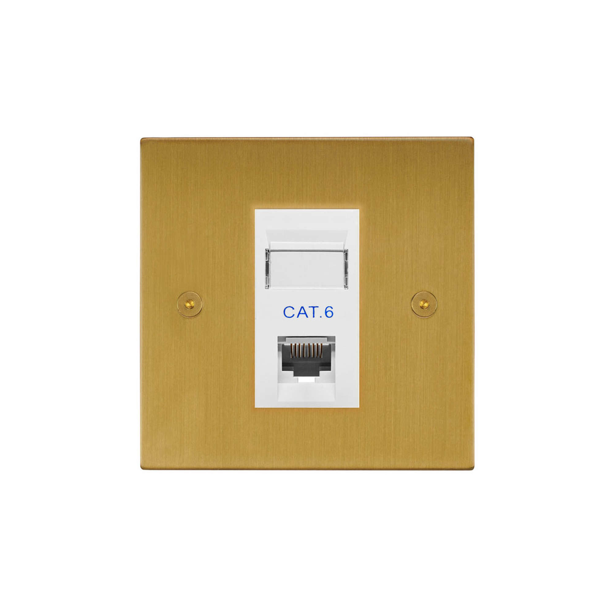Horizon Square Communications Socket 1 gang RJ45 cat 6 Satin Brass | Mr ...