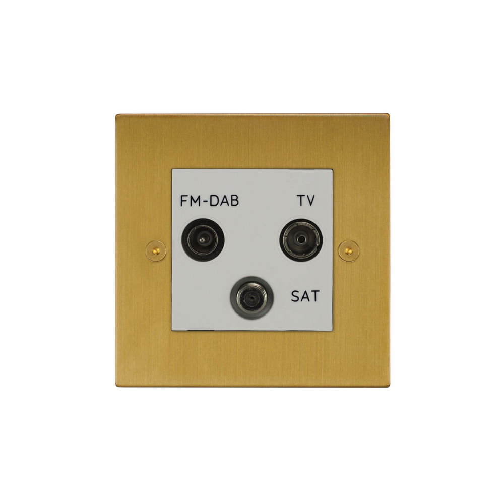 Horizon Square TV Socket 1 gang television, satellite and FM Satin ...