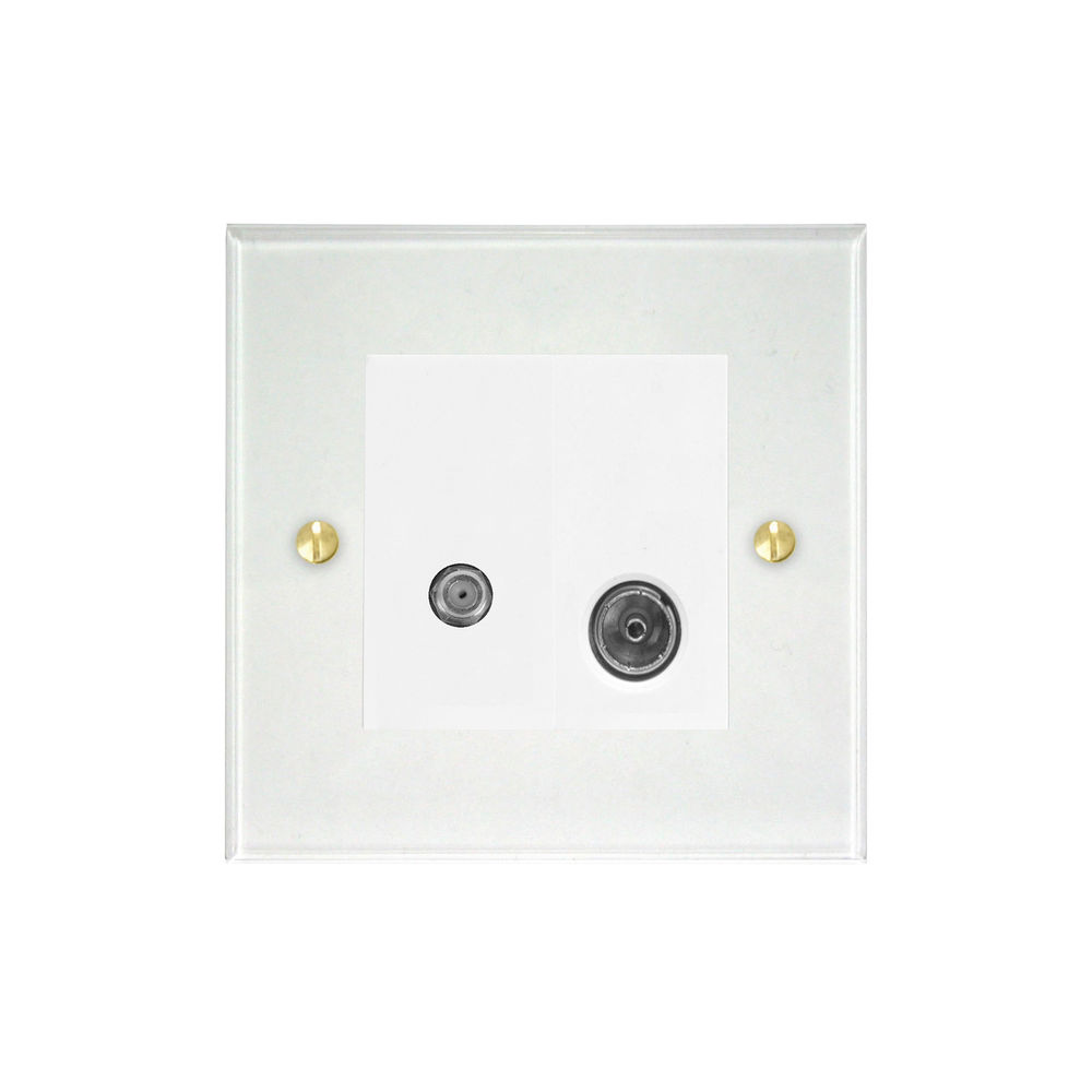 Prism TV Socket 1 gang television and satellite Clear Perspex | Mr ...