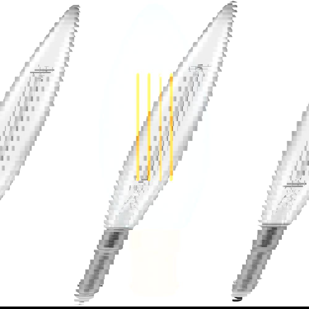 LED Clear Filament Candle Light Bulb 35mm 470lm Dimmable SBC 5W 2700K Warm White | Mr Resistor ...