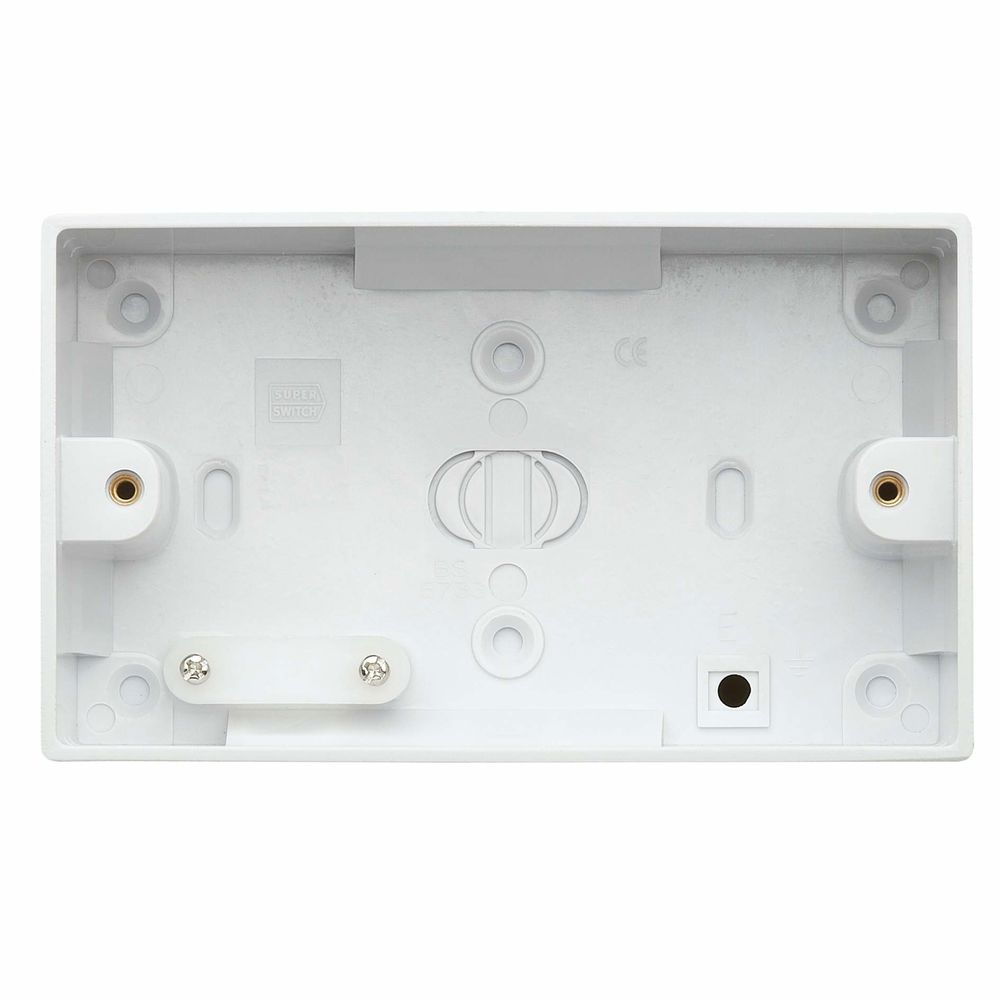 MK Logic Plus Double Plate Back Box Plastic 30mm | Mr Resistor Lighting
