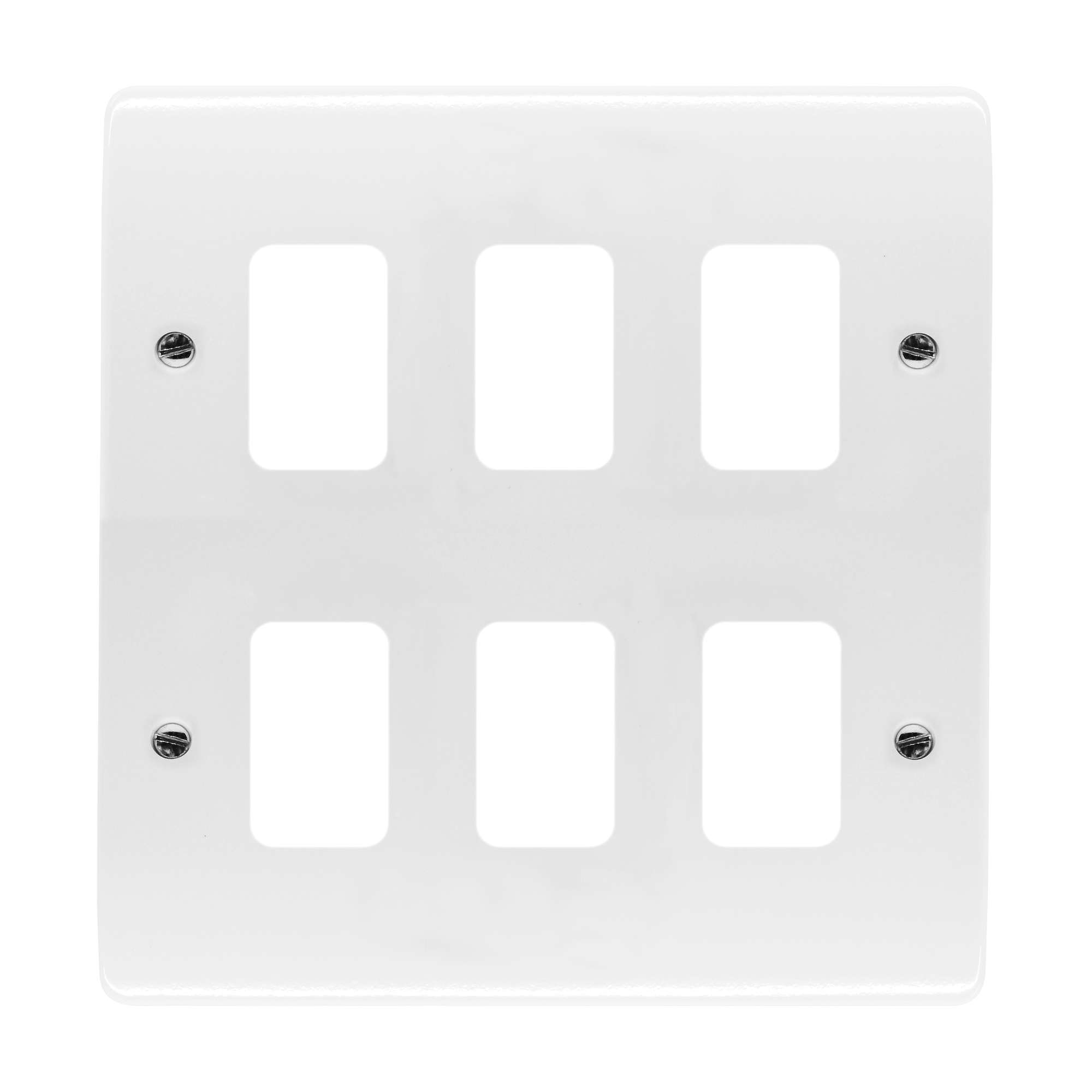 MK Logic Plus Plate Grid 6 gang grid plate White | Mr Resistor Lighting