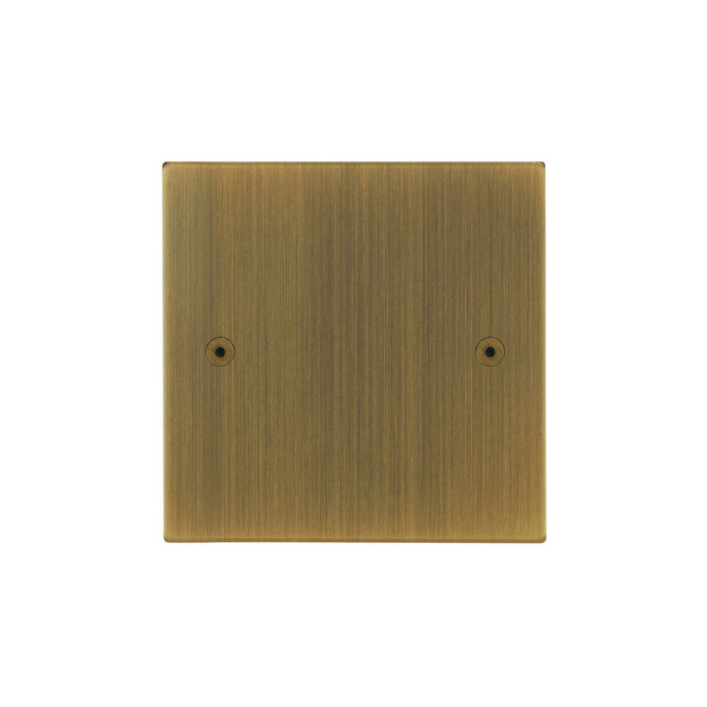 Horizon Square Blank Plate Single Plate Antique Brass | Mr Resistor ...
