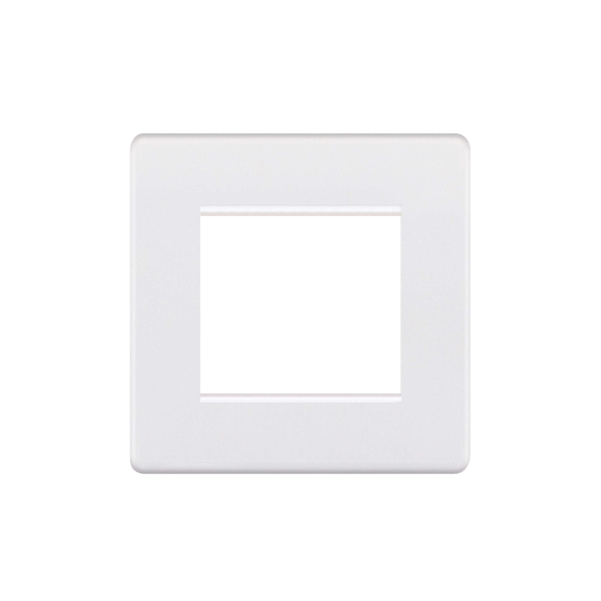 Euro Plate Screwless 2 Gang Euro Plate Matt White | Mr Resistor Lighting