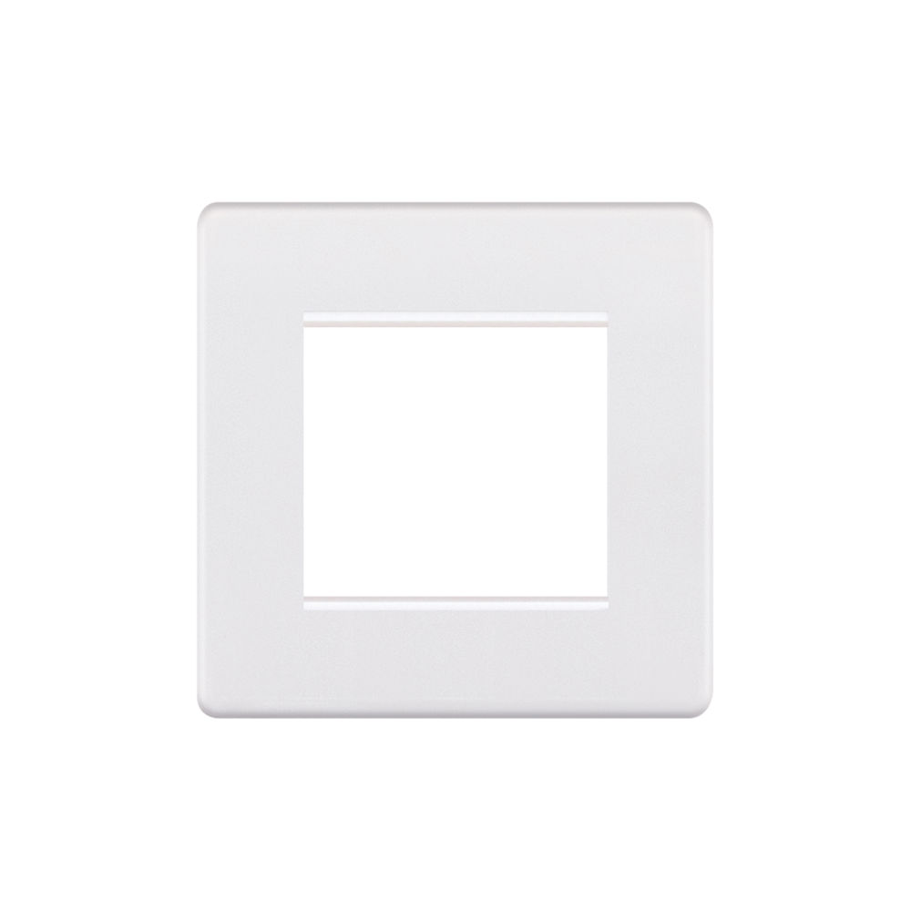Euro Plate Screwless 2 Gang Euro Plate Matt White | Mr Resistor Lighting