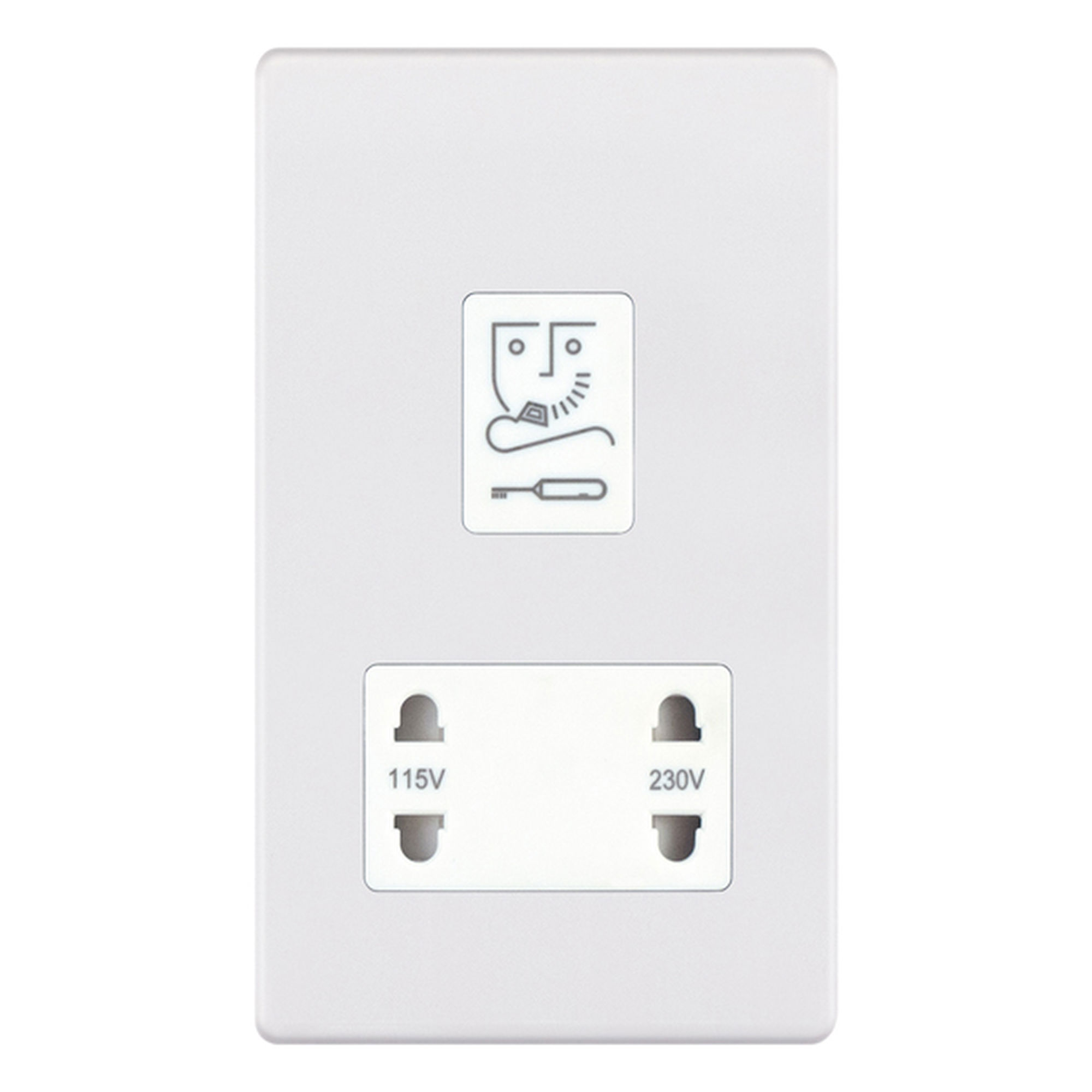 Shaving Socket 1 gang shaver socket Matt White | Mr Resistor Lighting