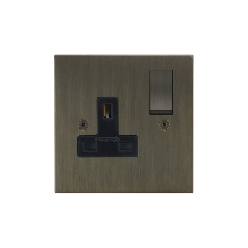 Horizon Square Socket 1 gang 13 amp Jordan Bronze | Mr Resistor Lighting
