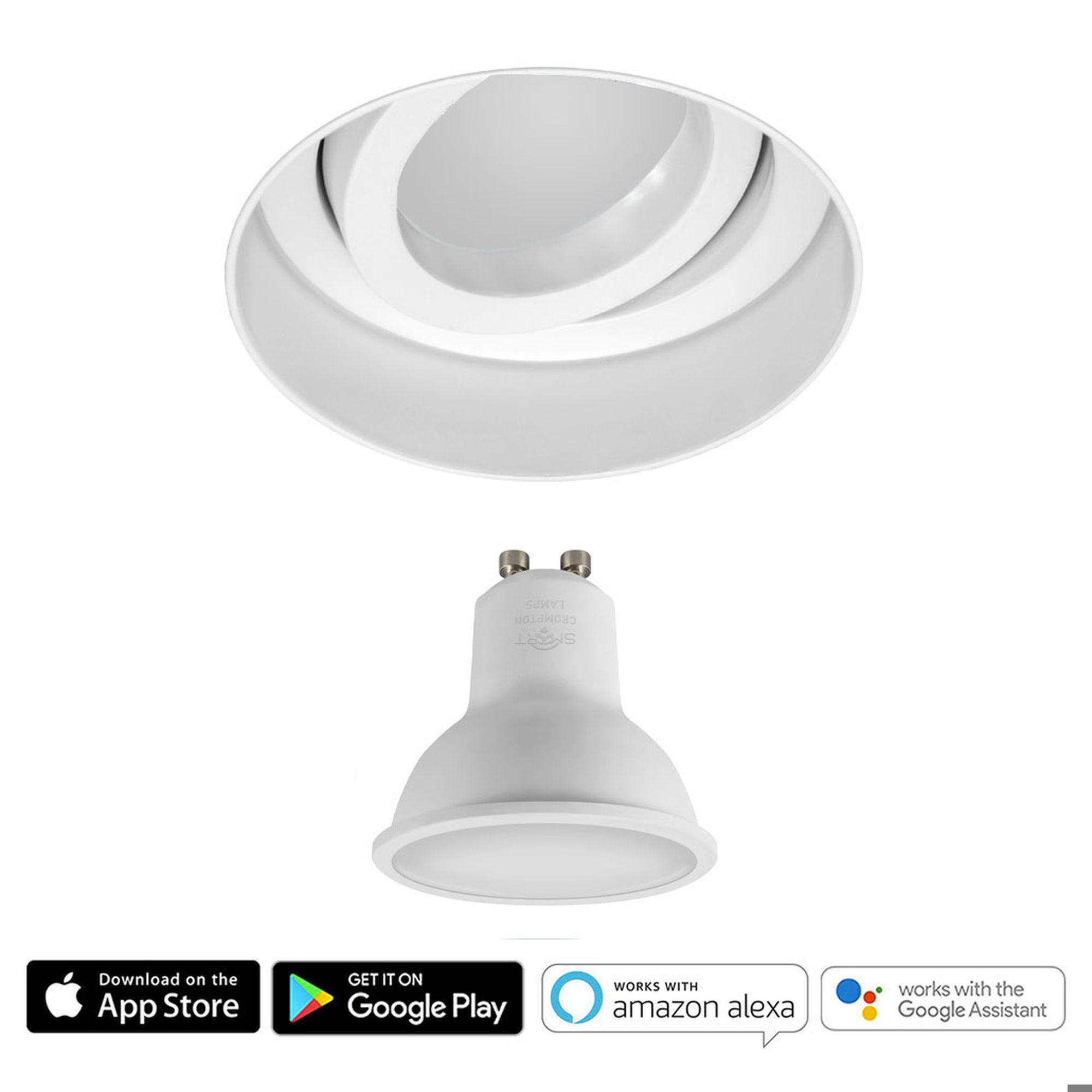 Trimless Round Fire Rated Adjustable Downlight 240V GU10 Smart LED 5W (=50W) 27K-4K | Mr ...