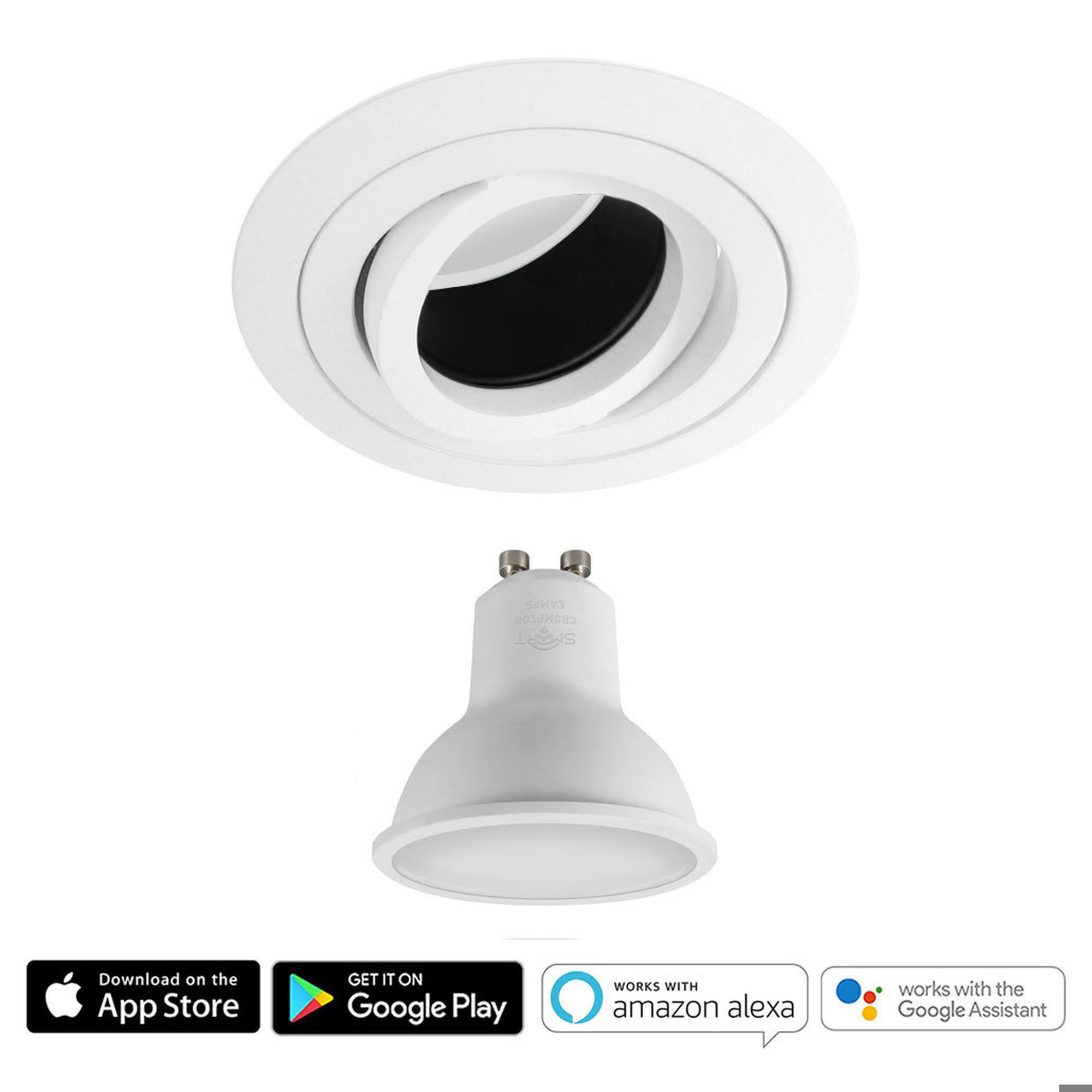 Rock 'n' Roll Fire-Rated 50 Black Baffle GU10 LED Smart LED 5W (=50W ...