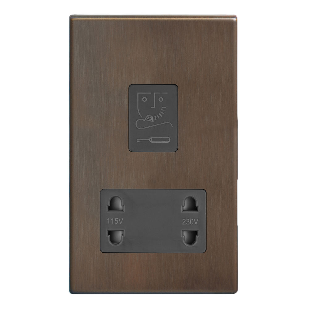 Morpheus Shaving Socket 1 gang shaver socket Chocolate Bronze | Mr ...