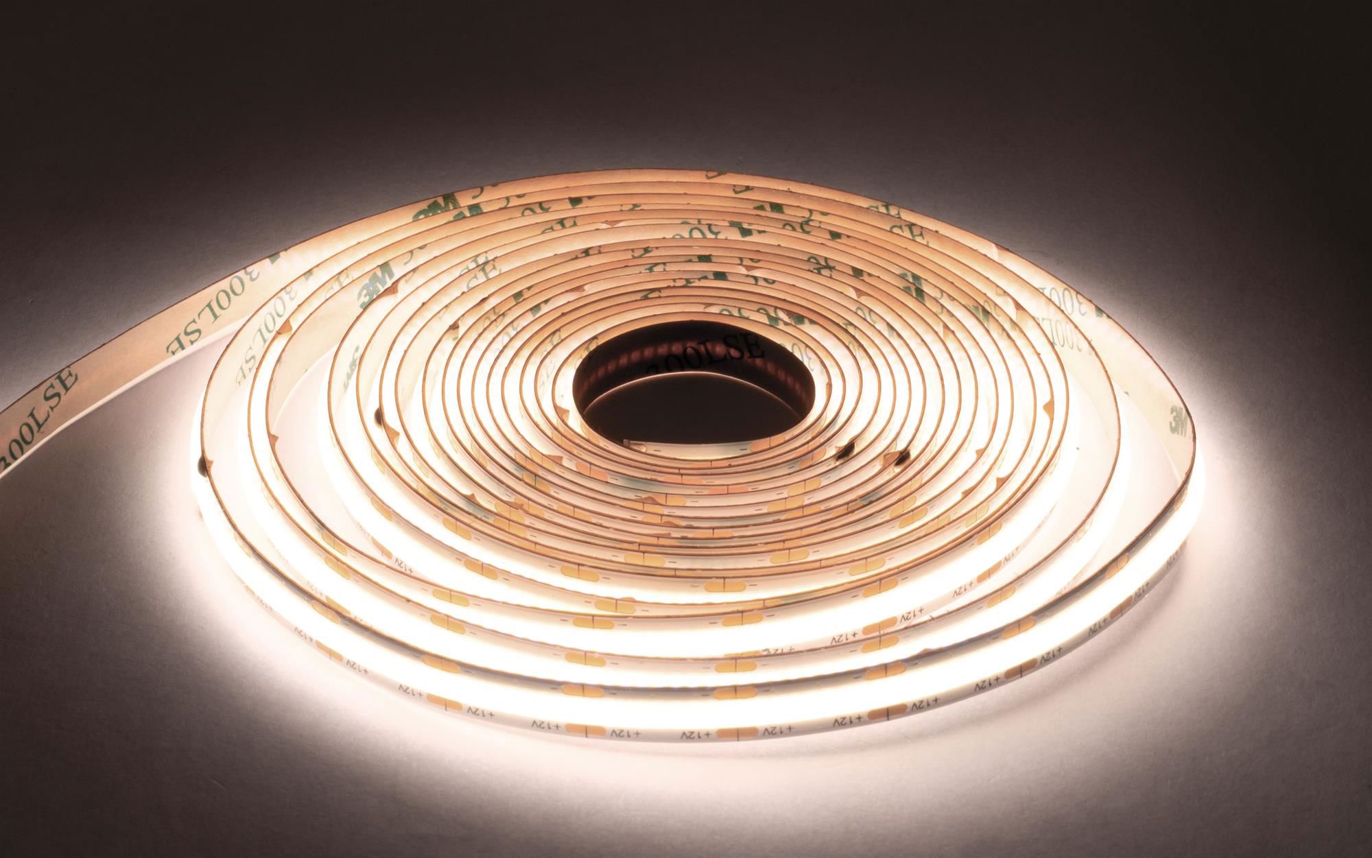 LED Strip Flexible Cob True Seamless Tape Light 5M 24V 50W Cool White ...