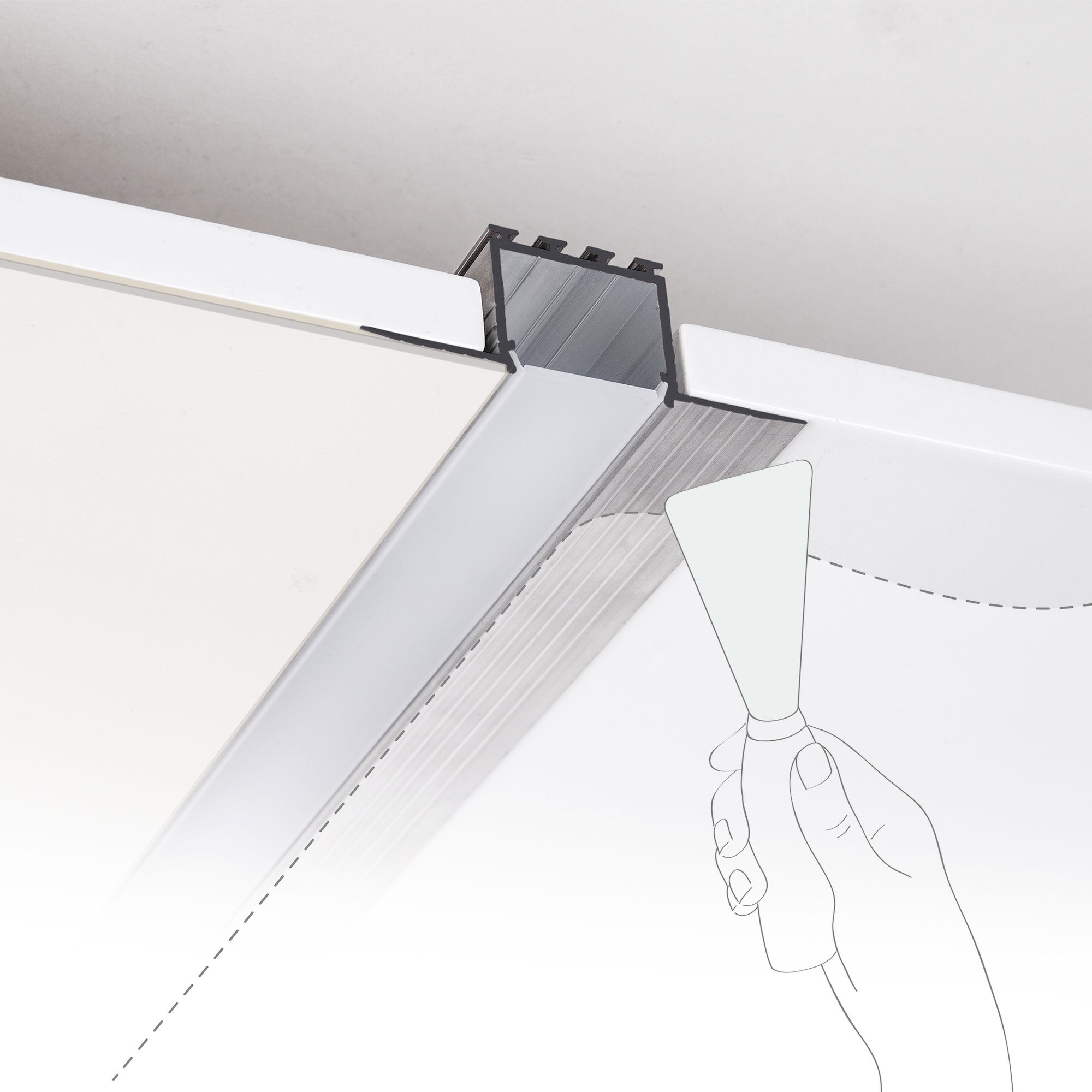 Kozel Trimless Recessed Extrusion Profile Aluminium 3000mm | Mr ...