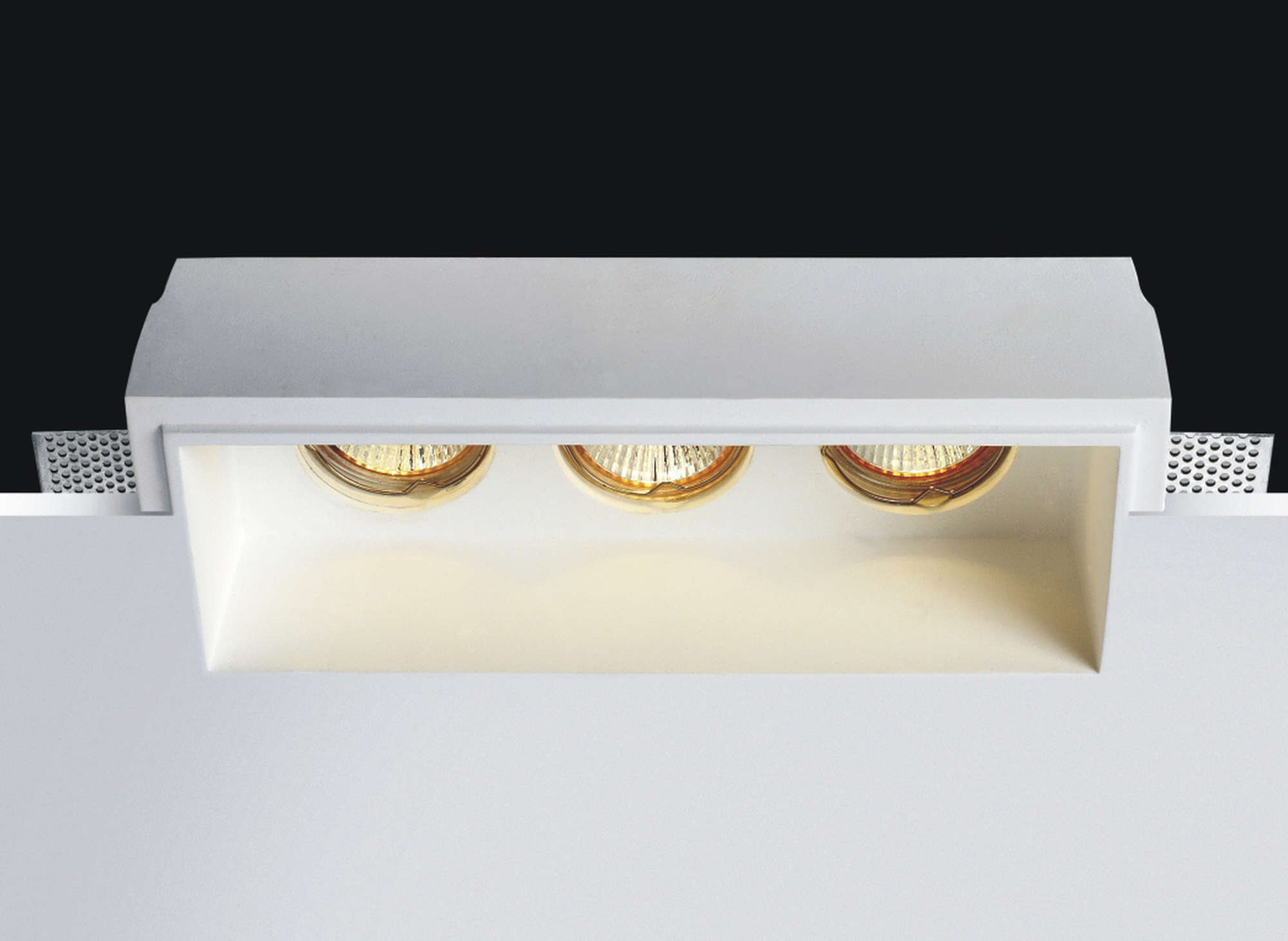 Gypsum Plaster Trimless Square Fire-Rated Downlight GU10 240V White 50W ...