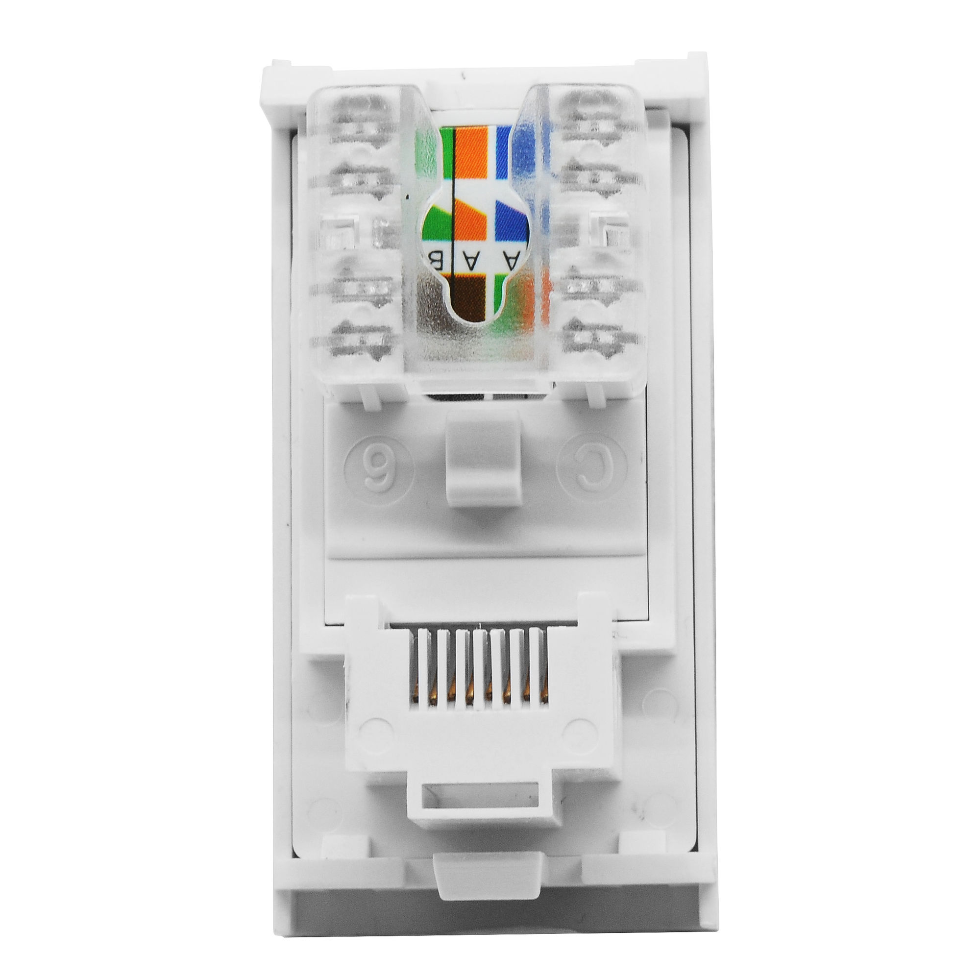 Euro Communication Modules RJ45 CAT 6 A White | Mr Resistor Lighting