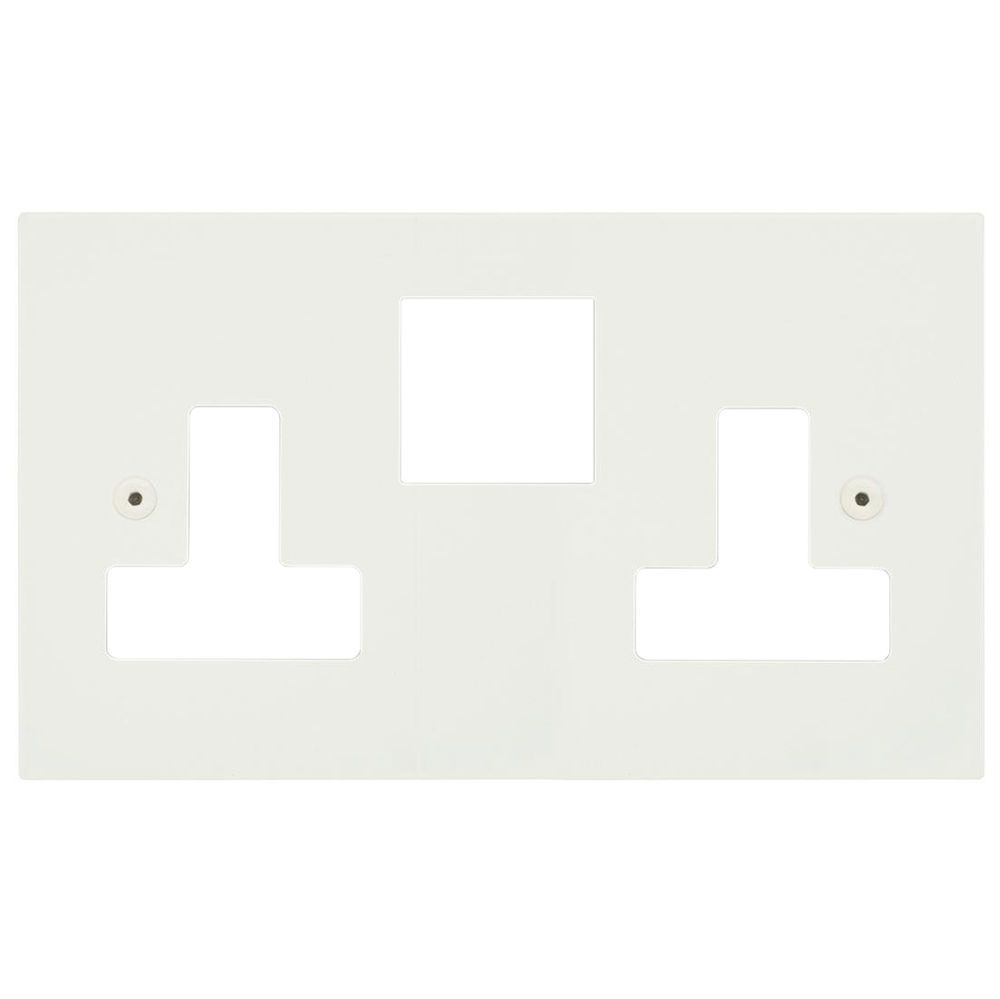 Horizon Square Blank Plate 2 gang 13 amp (plate only) Primed White | Mr ...