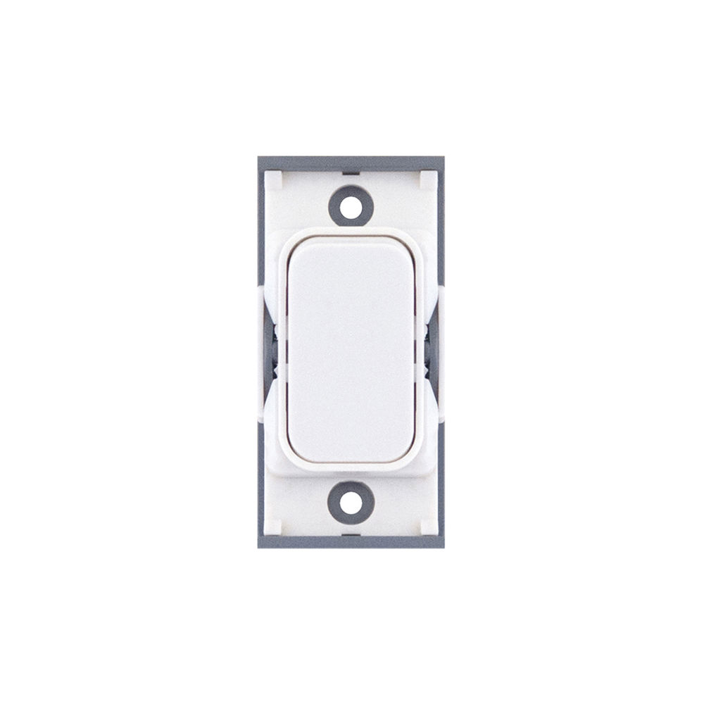 Screwless Rocker Switch Module 1 gang 1 way Matt White | Mr Resistor ...