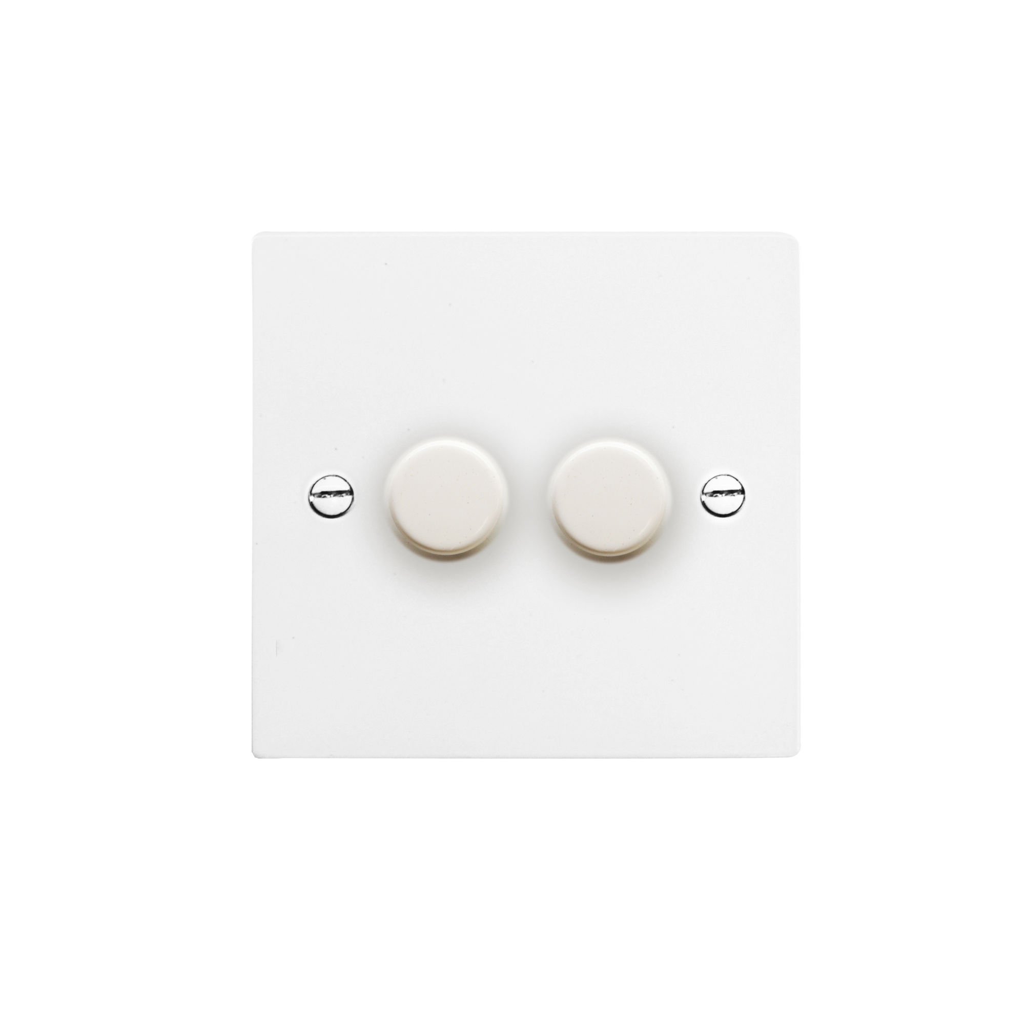 Dimmer Switch 2 gang dimmer switch 400 watt 2 way Satin White Aluminium ...