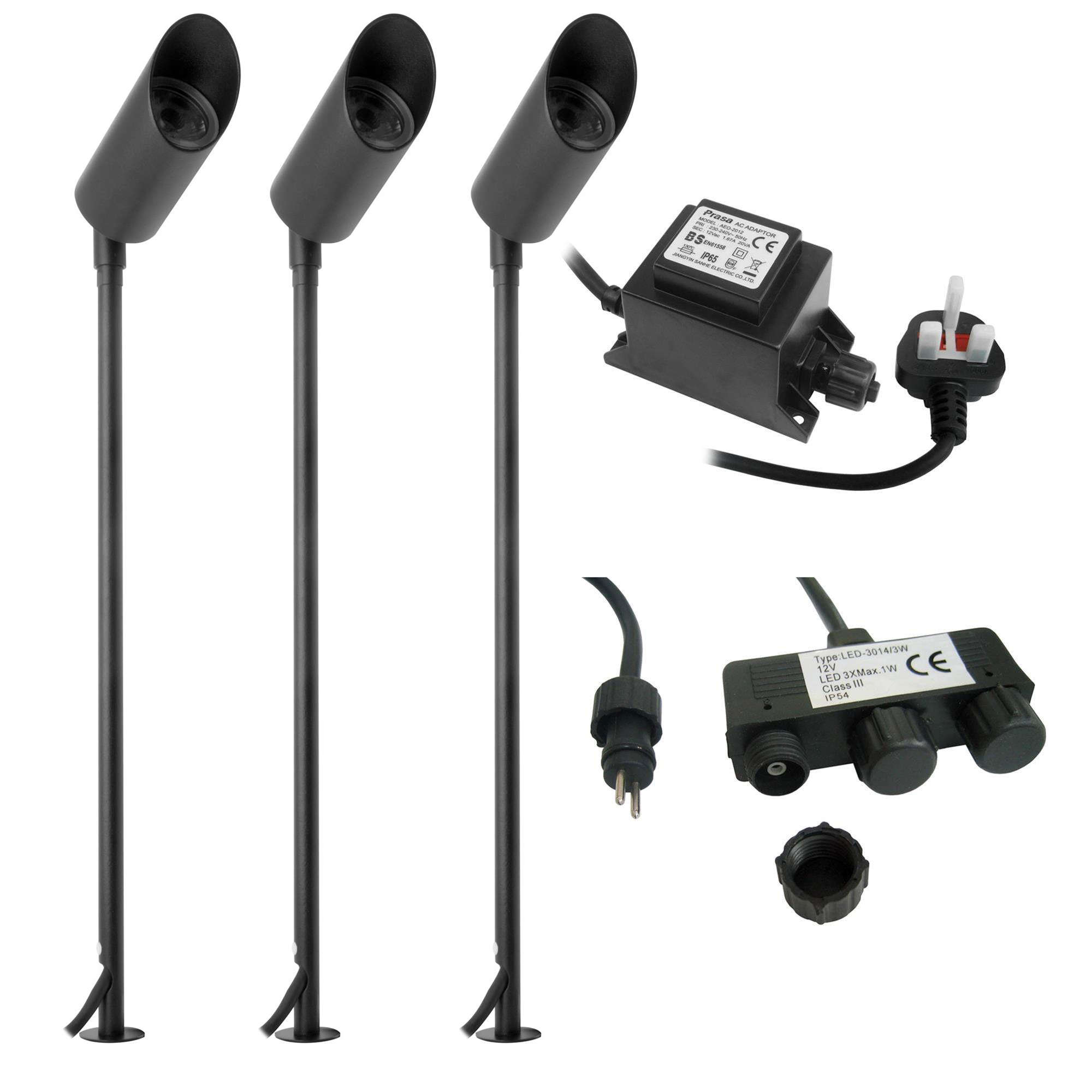 LED Hood Long Spike Kit Black 12V 3 x 5W 3000K Warm White | Mr Resistor ...