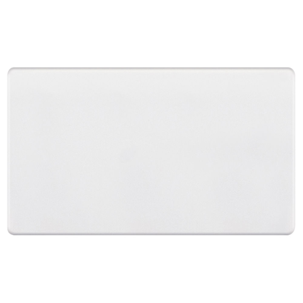 Blank Plate Screwless 2 gang double Matt White | Mr Resistor Lighting