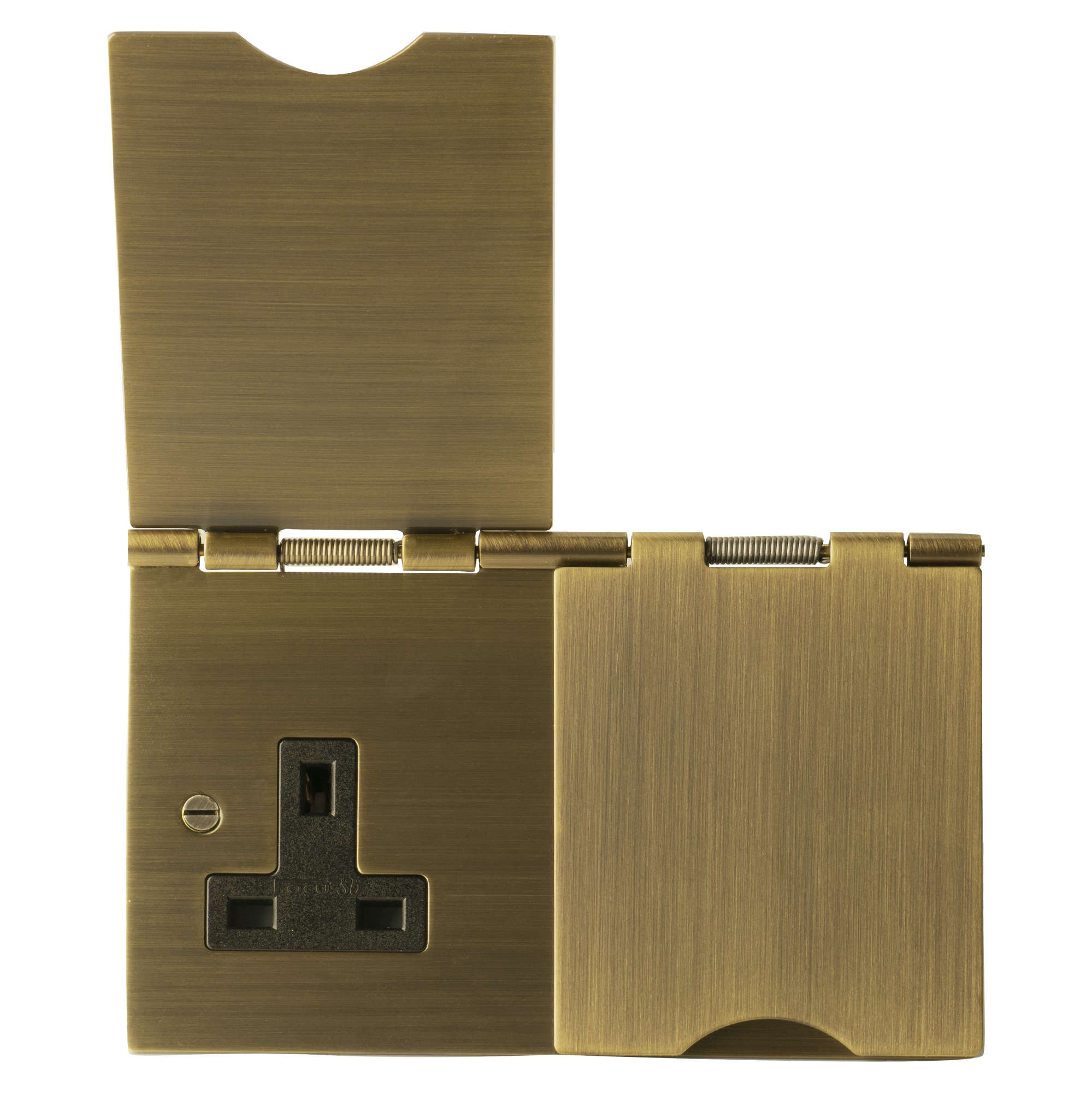 Horizon Square Floor Socket 2 gang 13 amp unswitched Antique Brass | Mr ...