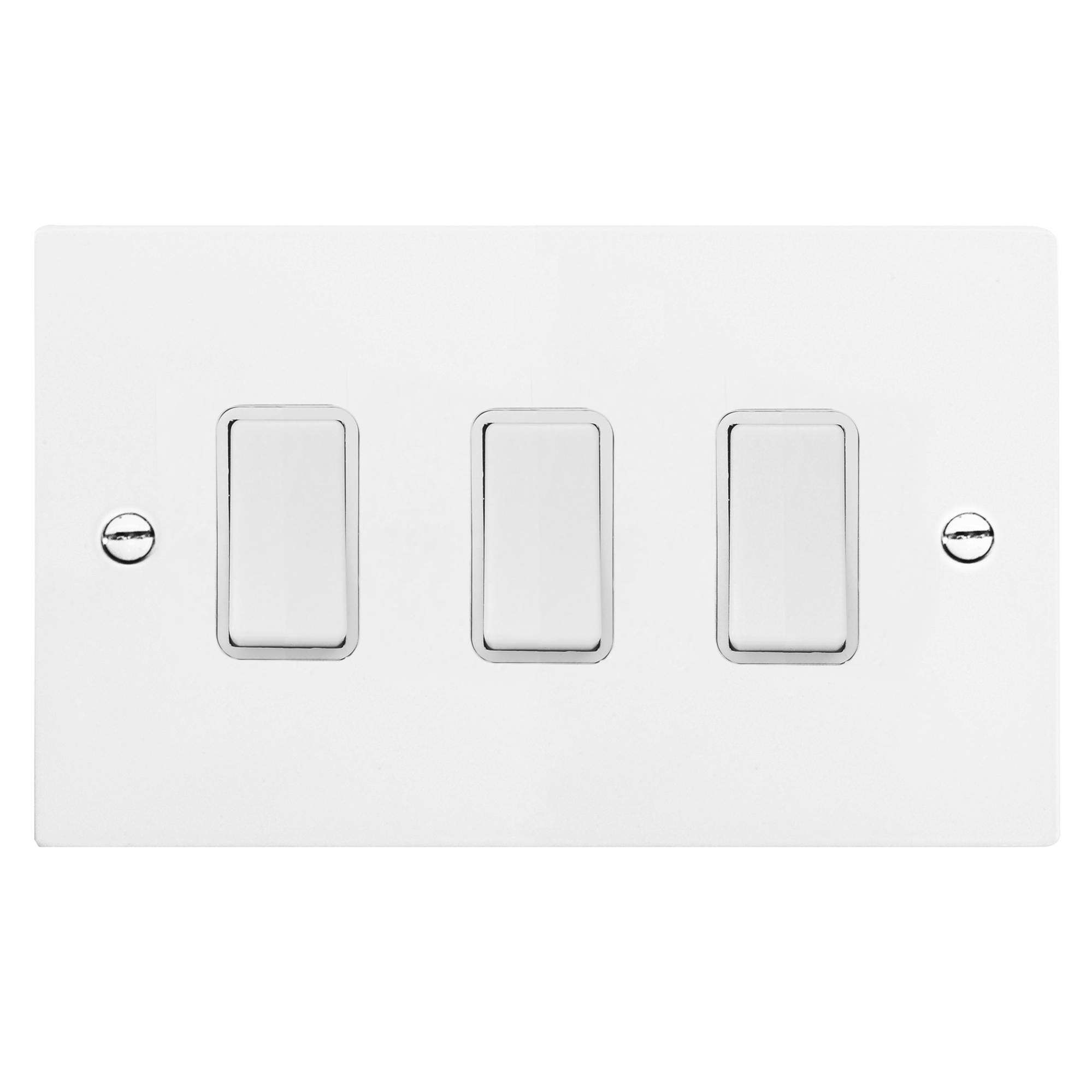 Rocker White Switch 3 gang rocker switch 20 amp 2 way Satin White ...