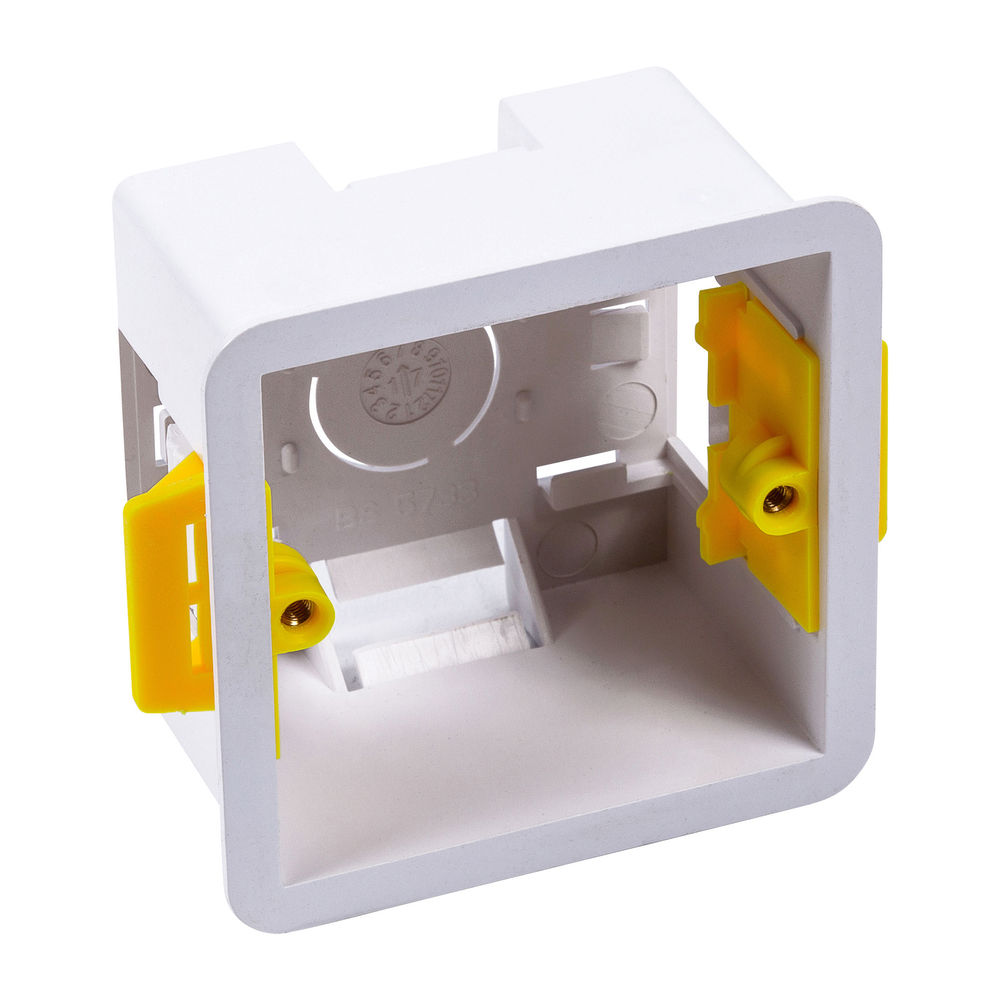 Single Plate Plasterboard Back Box Plastic 45mm | Mr Resistor Lighting
