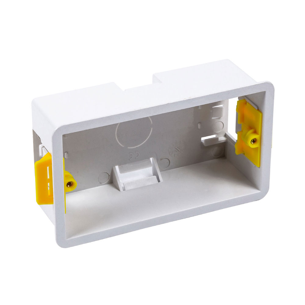 Double Plate Plasterboard Back Box Plastic 45mm | Mr Resistor Lighting