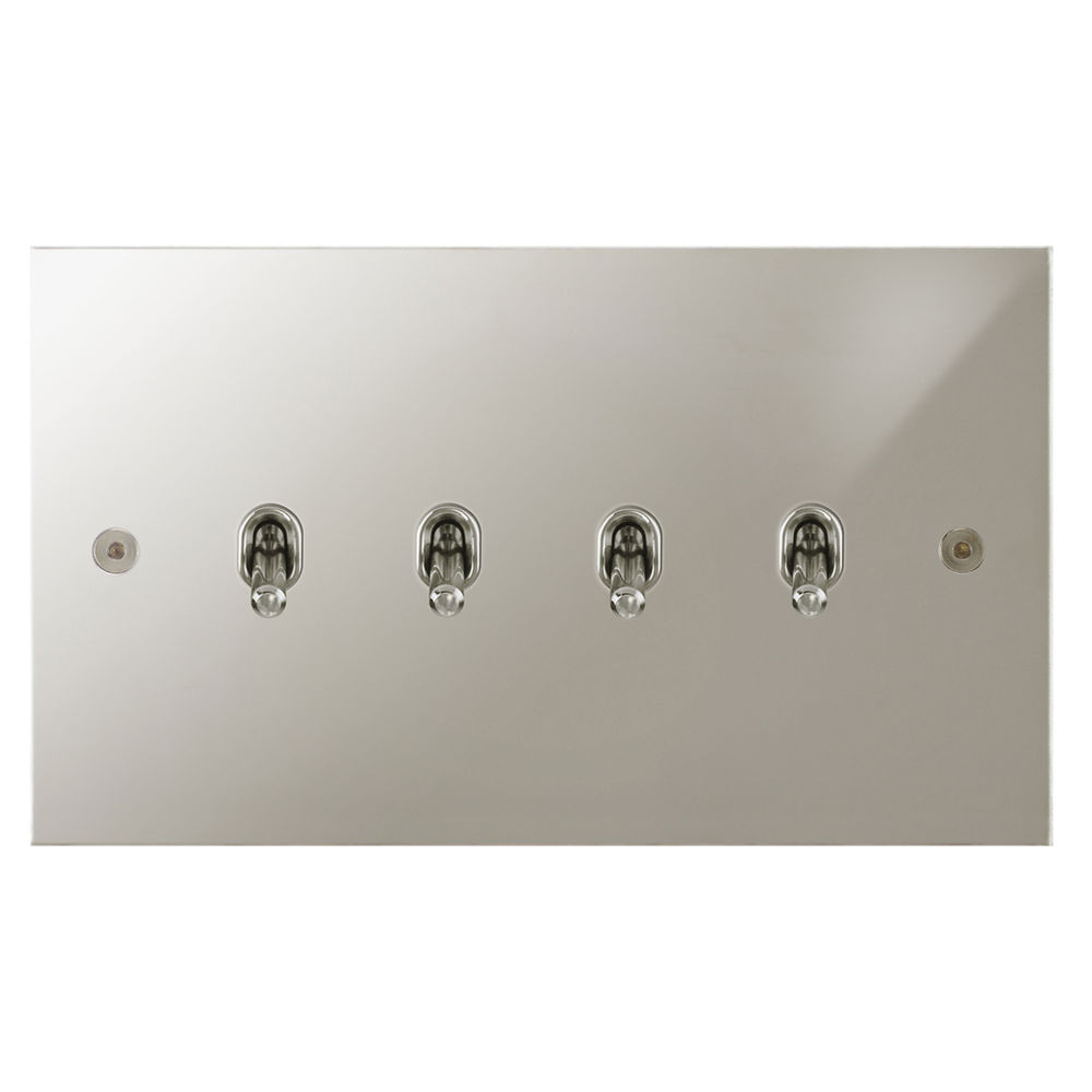 Horizon Square Contemporary Toggle Switch 4 gang 20 amp 2 way Polished ...