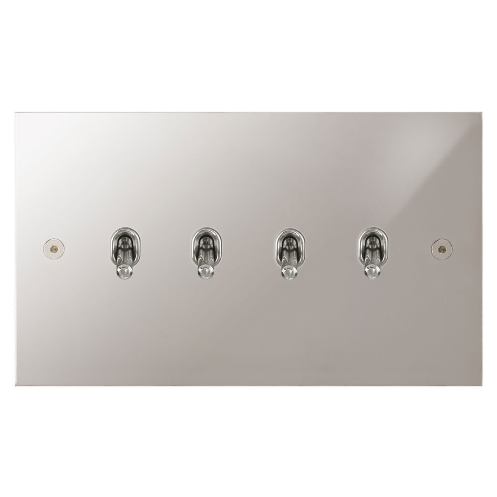 Horizon Square Contemporary Toggle Switch 4 gang 20 amp 2 way Polished ...
