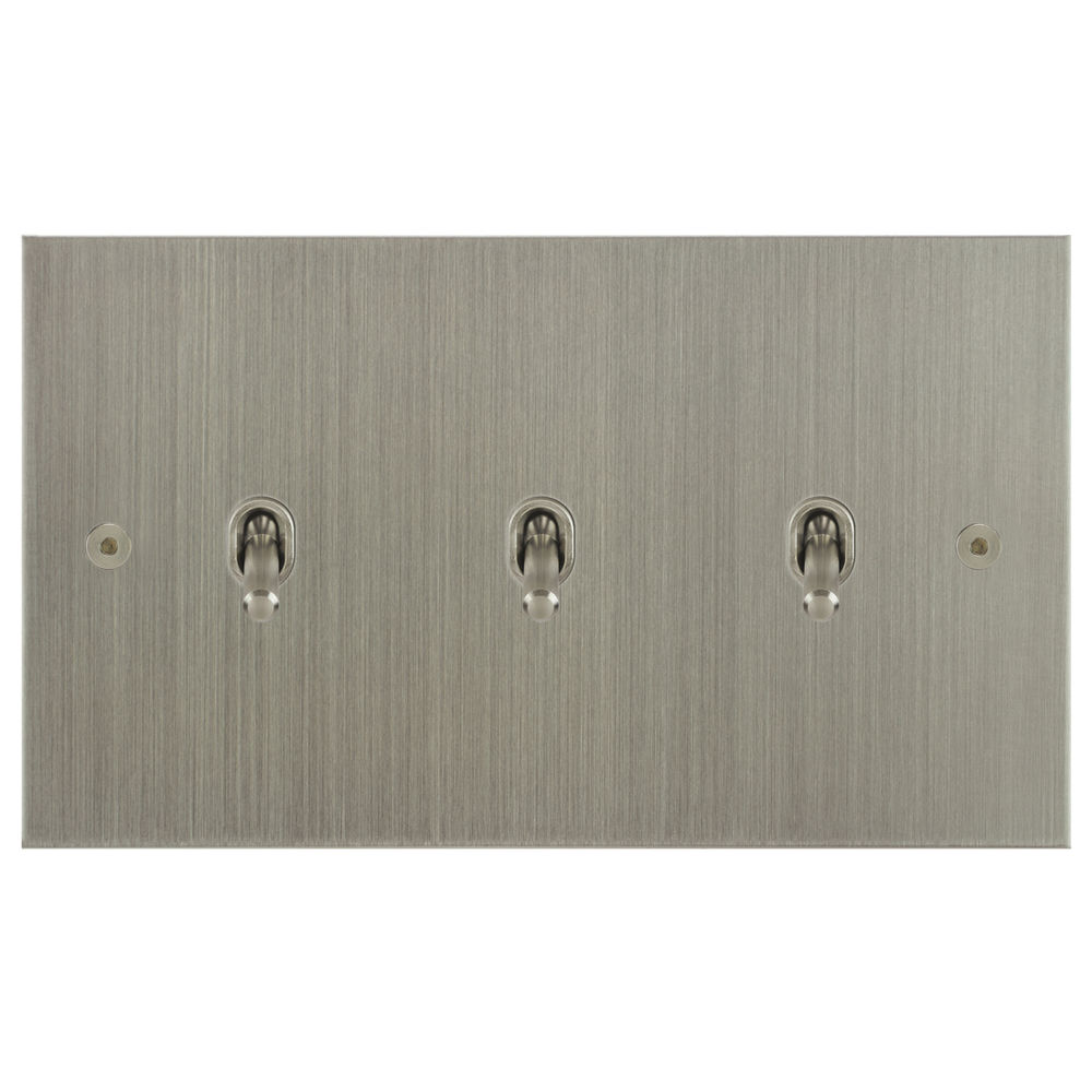 Horizon Square Contemporary Toggle Switch 3 gang 20 amp 2 way Satin ...