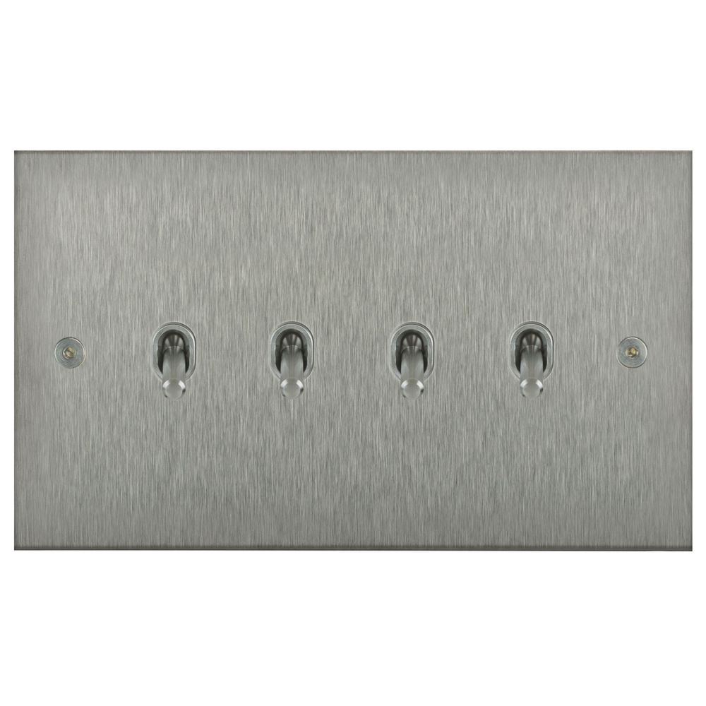 Horizon Square Contemporary Toggle Switch 4 gang 20 amp 2 way Satin ...