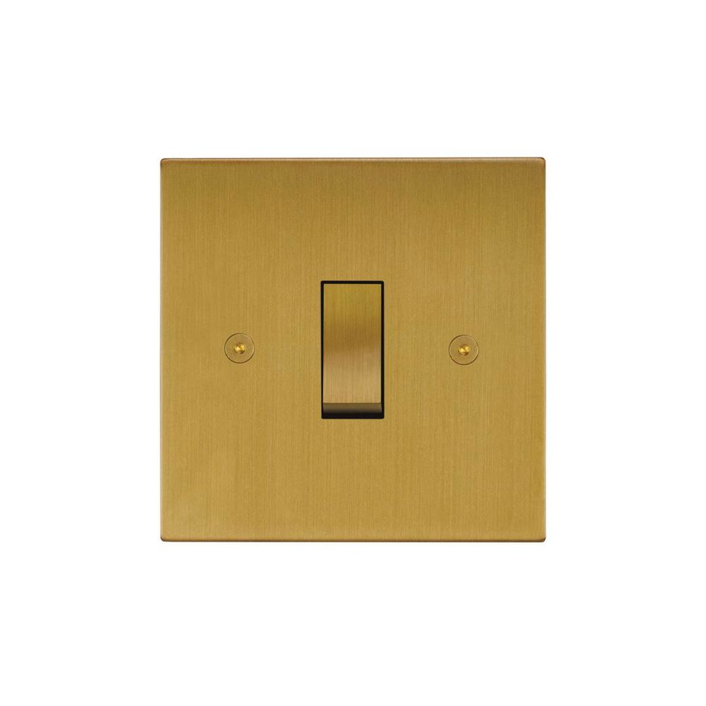 Horizon Square Rocker Switch 1 gang 2 way + off Satin Brass | Mr ...