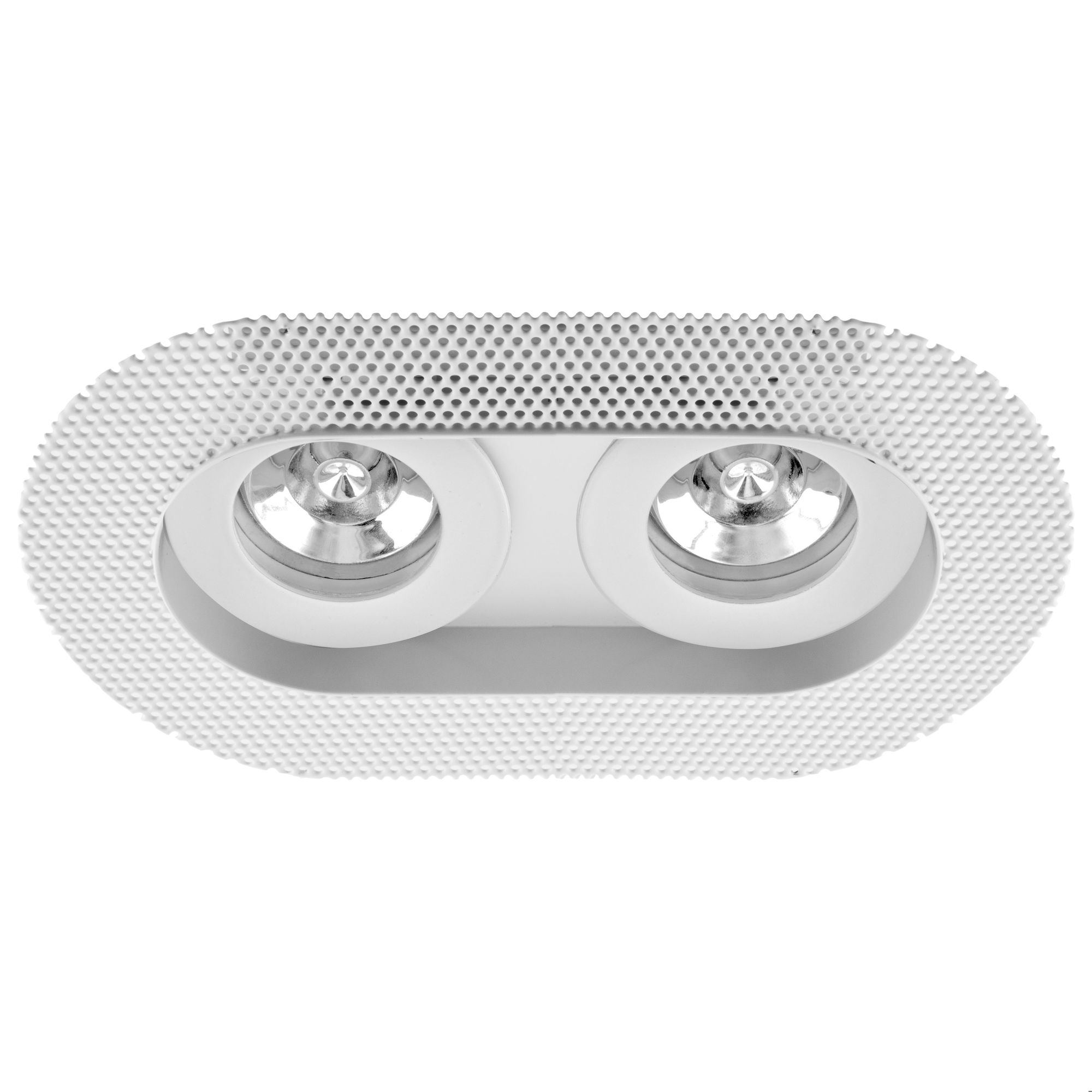 Trimless Double Round Adjustable Downlight IP55 GU10 240V RAL 9010 Pure ...