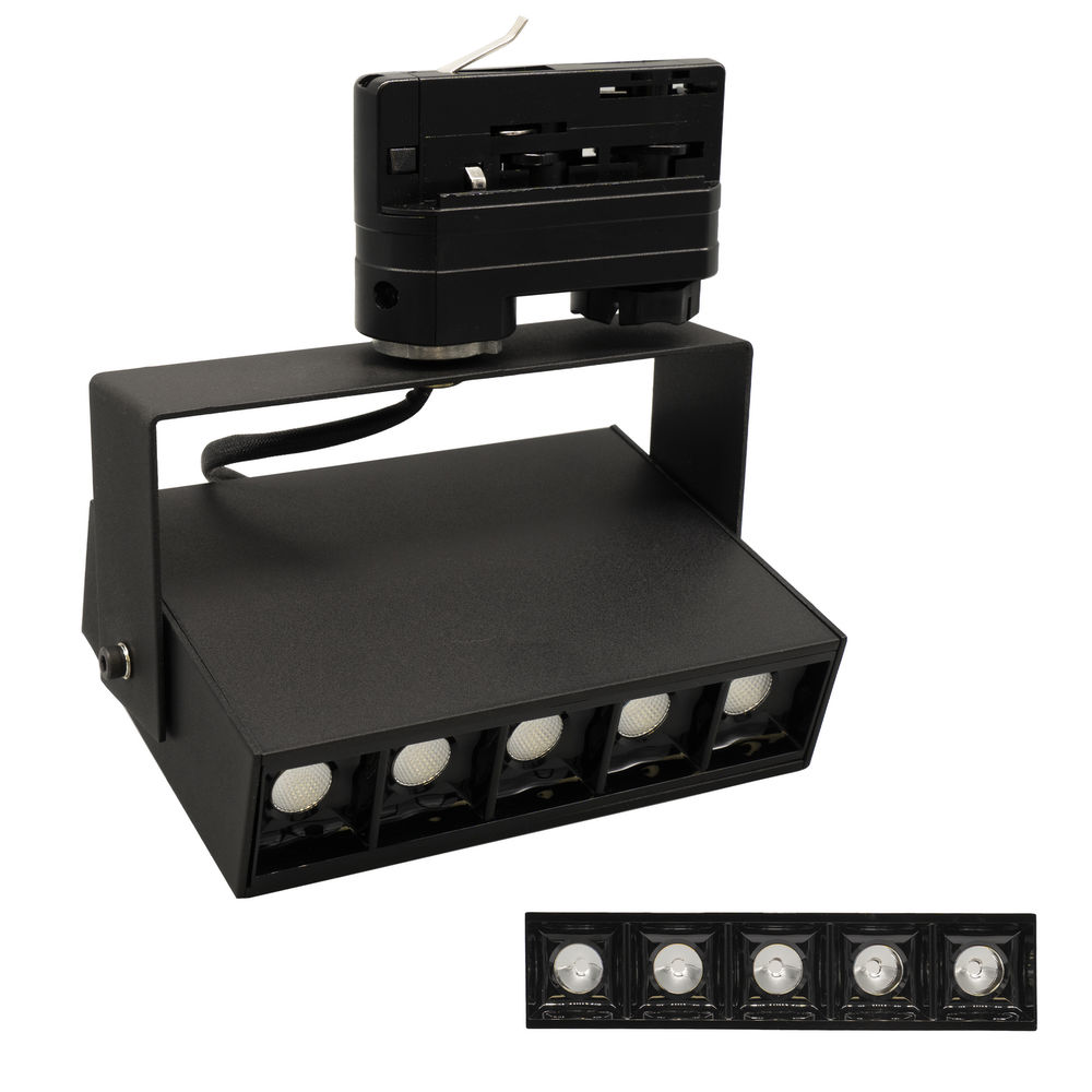 Multi Lens Anti-Glare Three Circuit Track Light 240V 10W Black | Mr ...