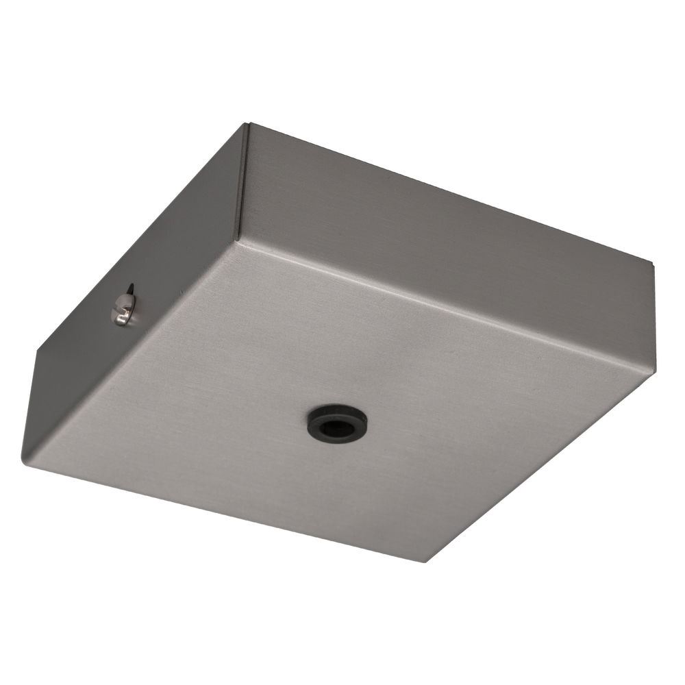 Square Ceiling Base Brushed Steel 100mm | Mr Resistor Lighting