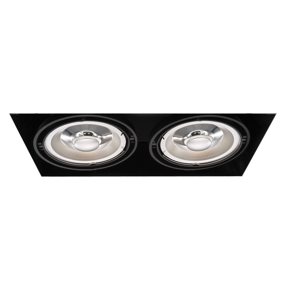 Grid Trimless Double LED GU10 / ES111 Downlight 240V 2 x 50W Black | Mr ...
