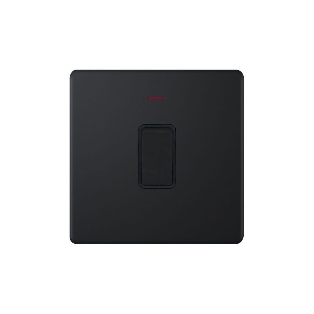 Rocker Switch Screwless 1 gang DP 20 amp 2 way Neon Matt Black | Mr ...