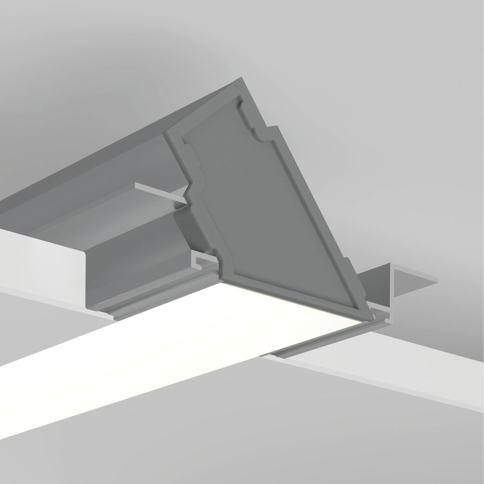 Dipoket Recessed Extrusion Profile 2000mm Aluminium | Mr Resistor Lighting