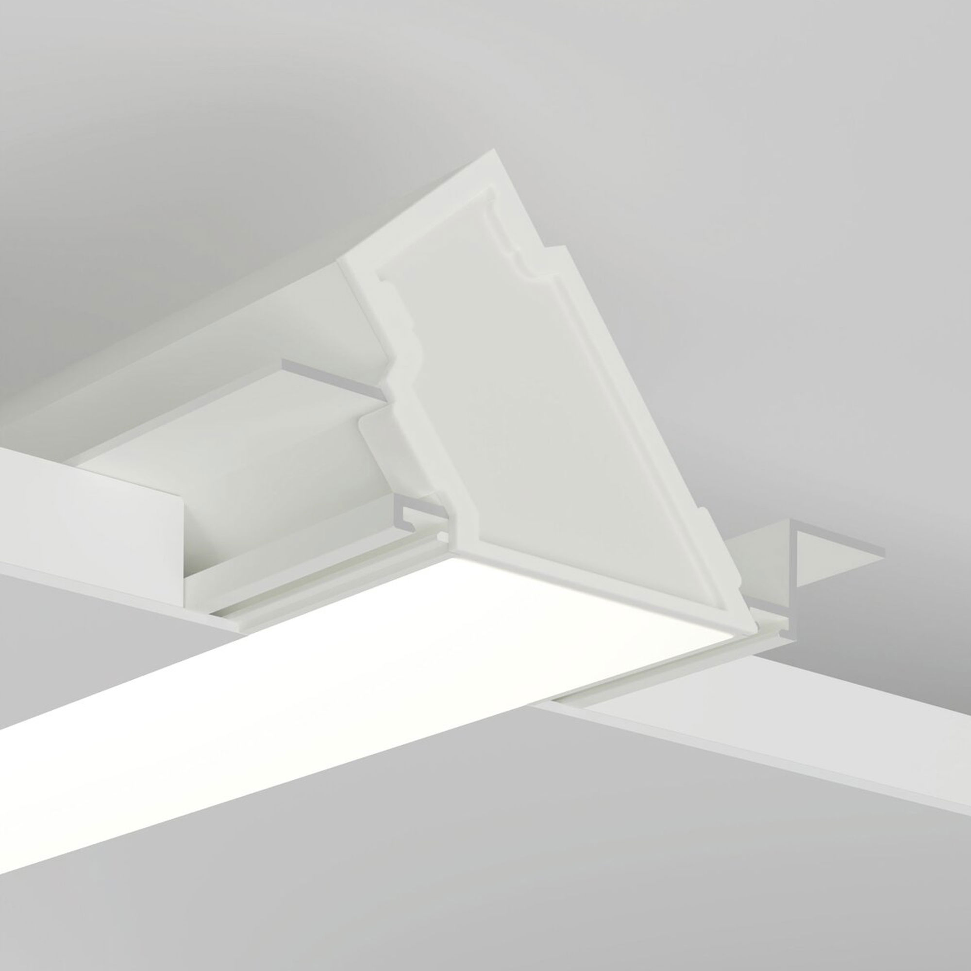 Dipoket Recessed Extrusion Profile 2000mm White | Mr Resistor Lighting