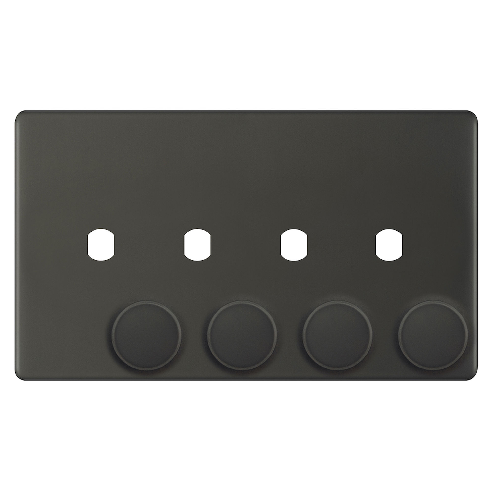 Dimmer Plate Screwless With Knobs 4 gang double Chocolate Bronze | Mr ...