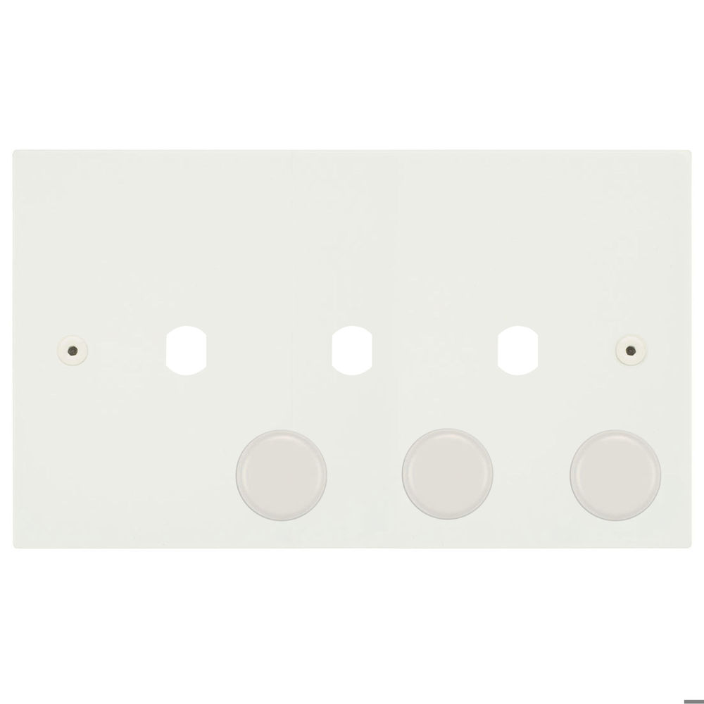 Horizon Square Dimmer Plate and Caps 3 gang Matt White | Mr Resistor ...
