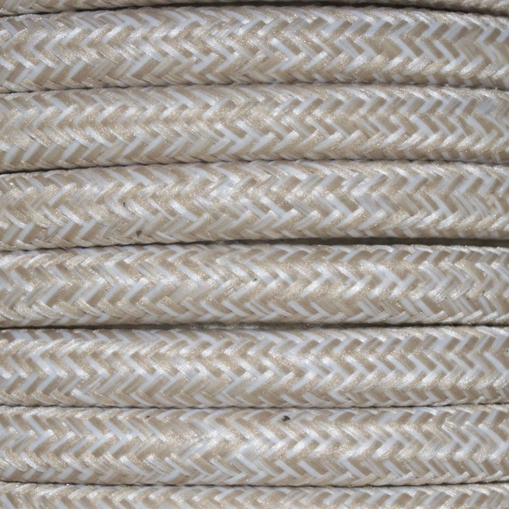 Braided Cloth Round Flex 3 Core Cable 0.75mm² Linen | Mr Resistor Lighting