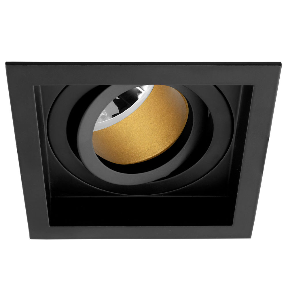 Rock 'n' Roll Square Adjustable Gold Baffle Downlight GU10 240V 50W ...
