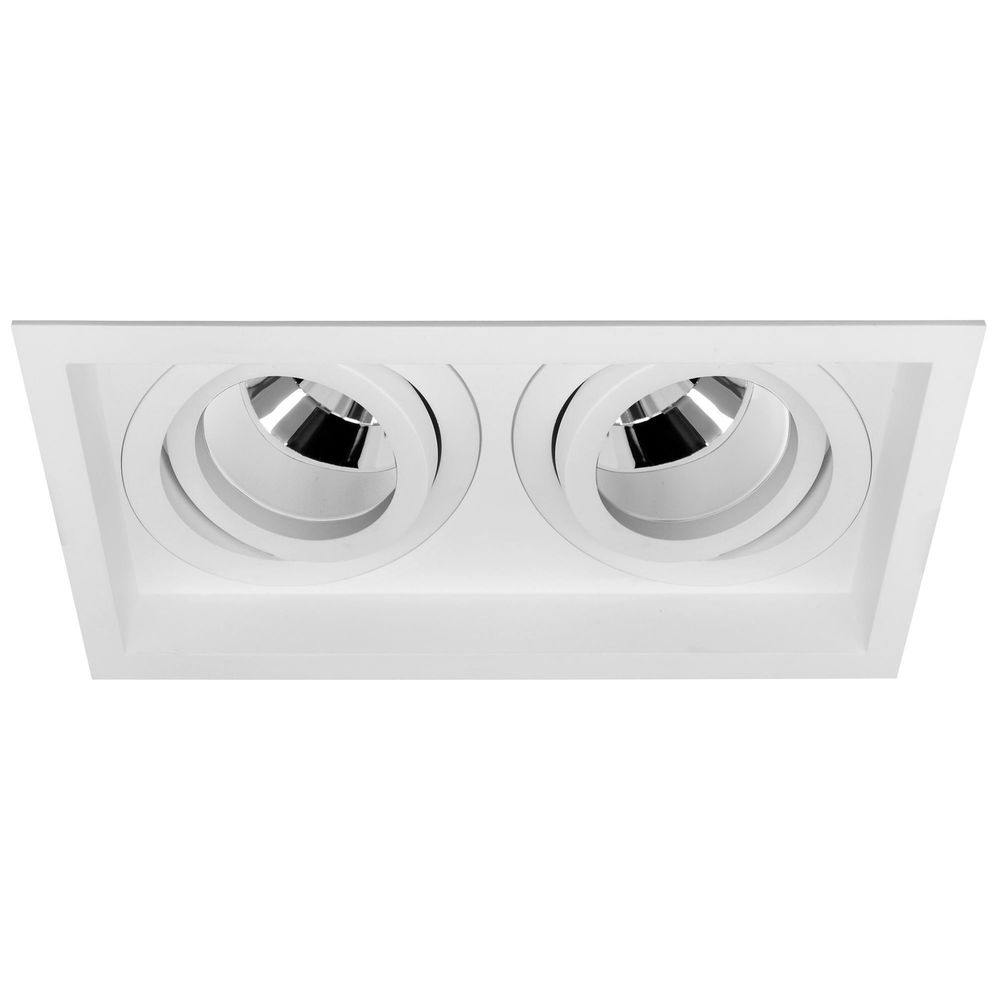 Rock 'n' Roll Double Square Adjustable White Baffle Downlight GU10 240V ...