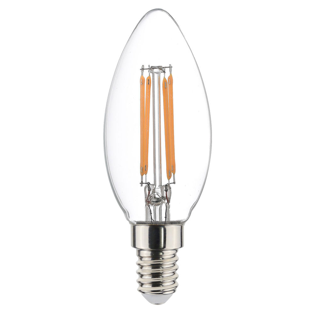 LED Clear Filament Candle Light Bulb 35mm 470lm Dimmable E14 4.5W 2700K ...