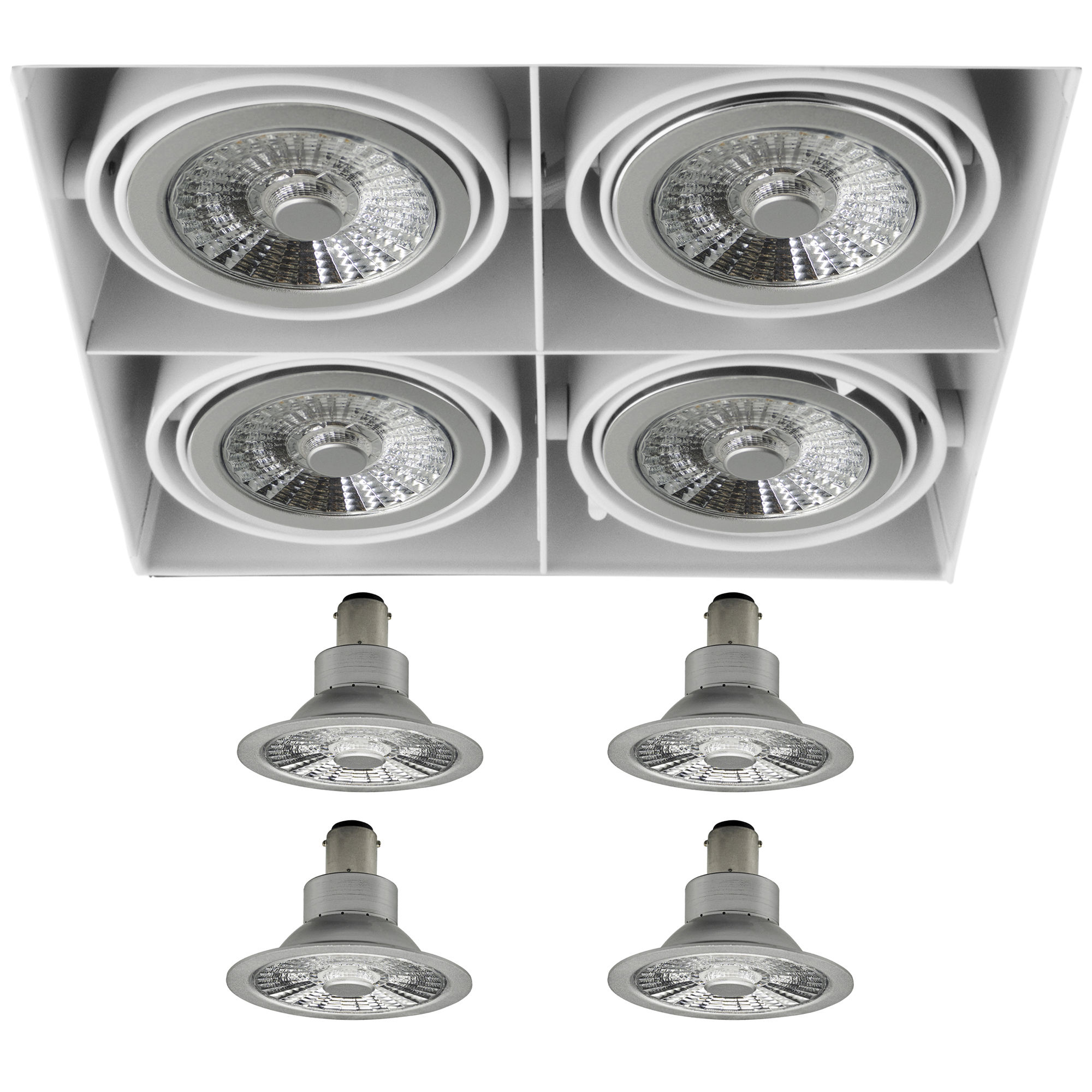 Grid Trimless Quadruple LED Series 2 AR70 4 x 8W Warm White (3000K ...