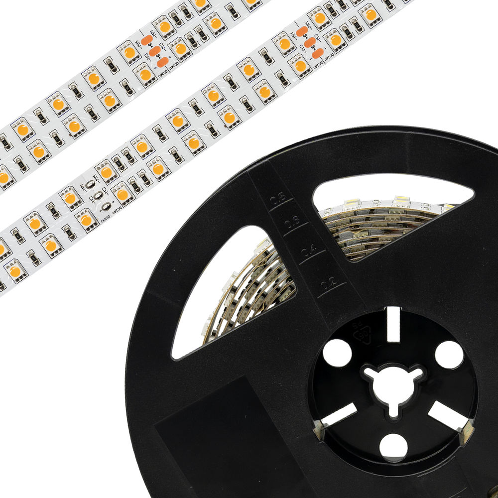 LED Strip Flexible High Brightness Tape Double Row 5M (120 LEDs/m) 24V ...