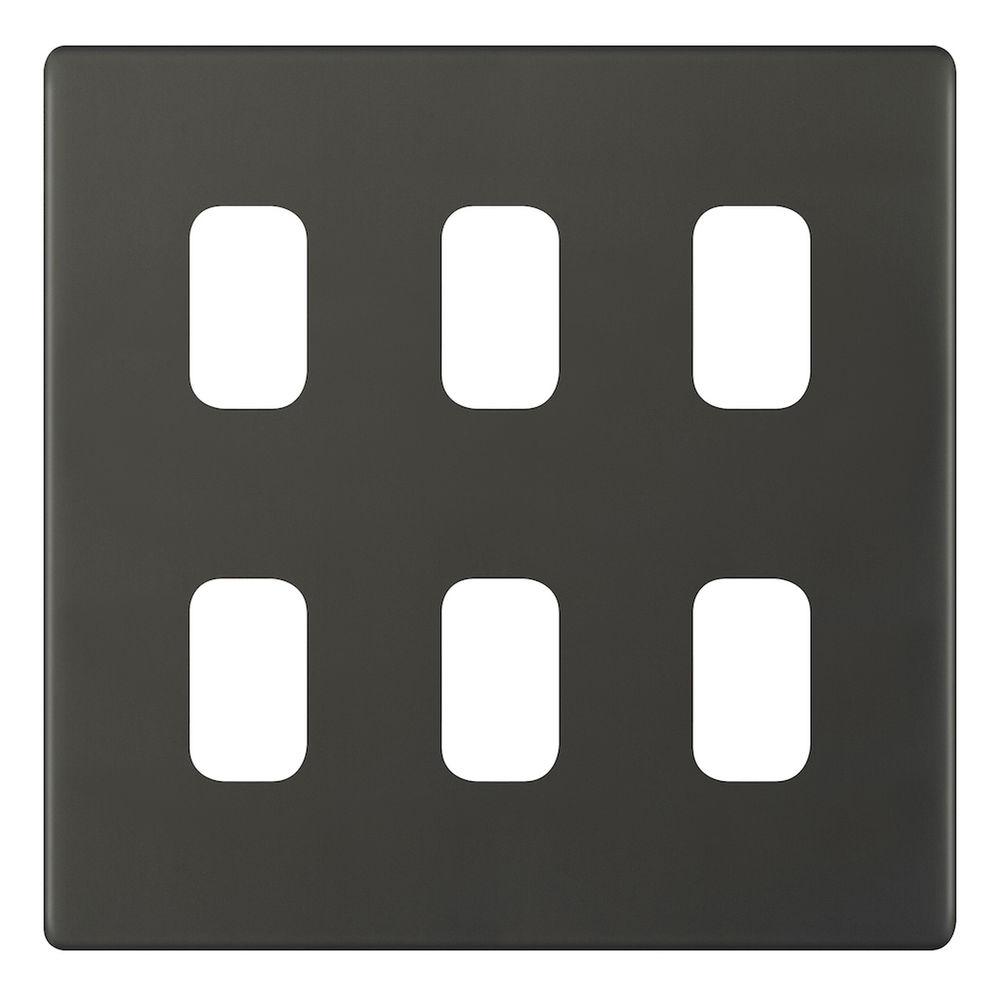 Modular Plate Screwless 6 gang Dark Bronze | Mr Resistor Lighting