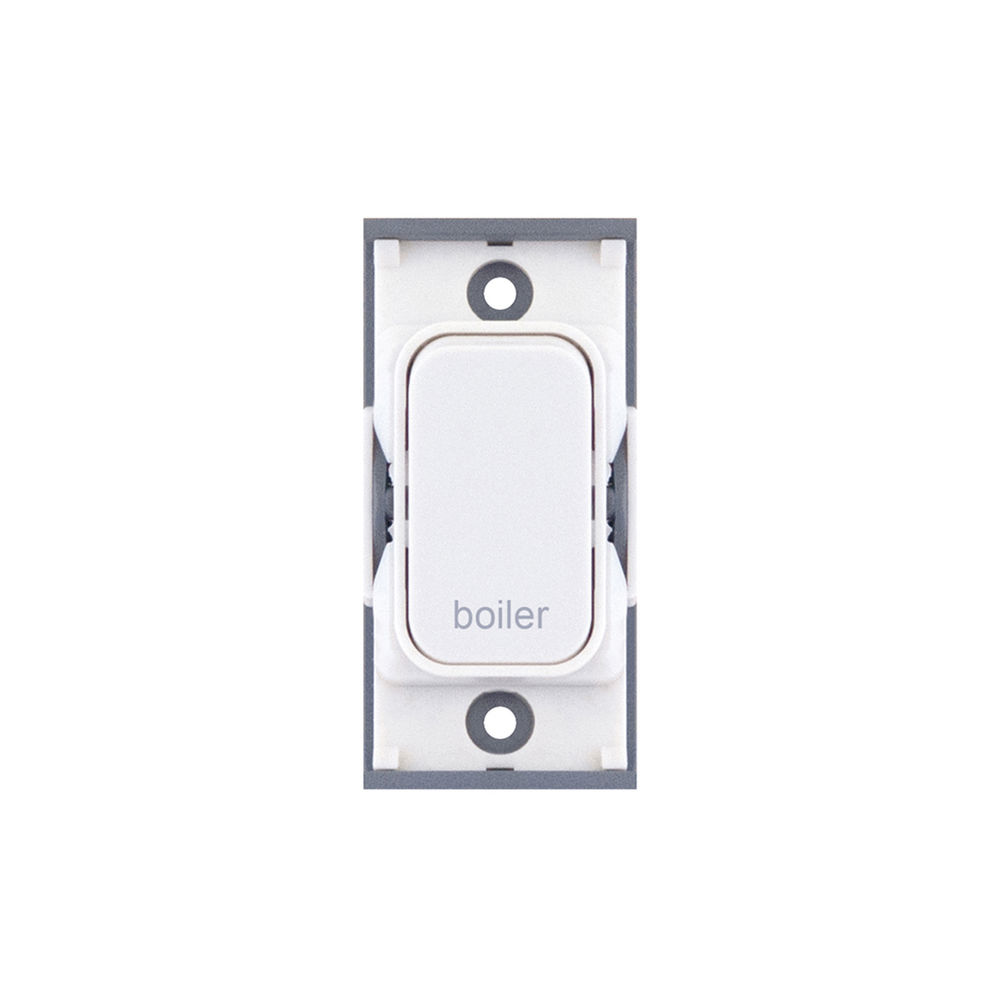 Screwless Rocker Switch Module 20A DP switch engraved 'boiler' White ...
